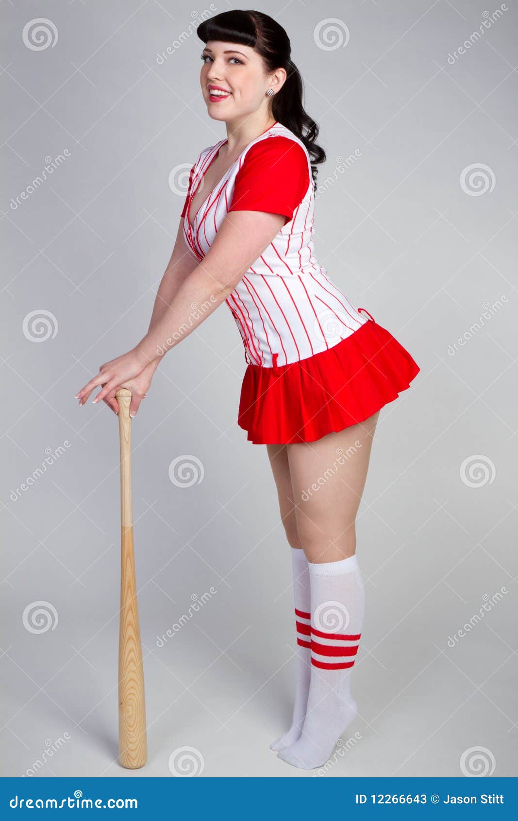 Fille De Pinup De Base-ball Image stock - Image du sports, rouge: 12266643