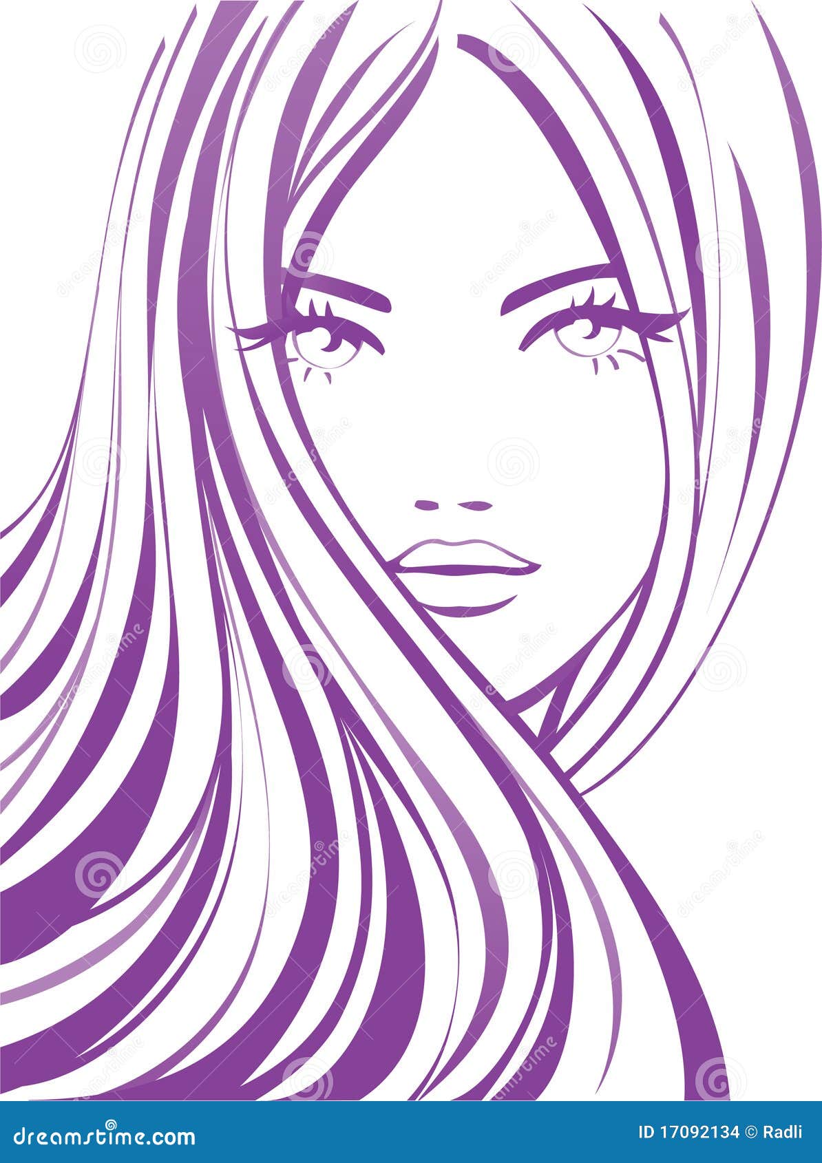 Fille de vecteur illustration de vecteur. Illustration du tête - 17092134