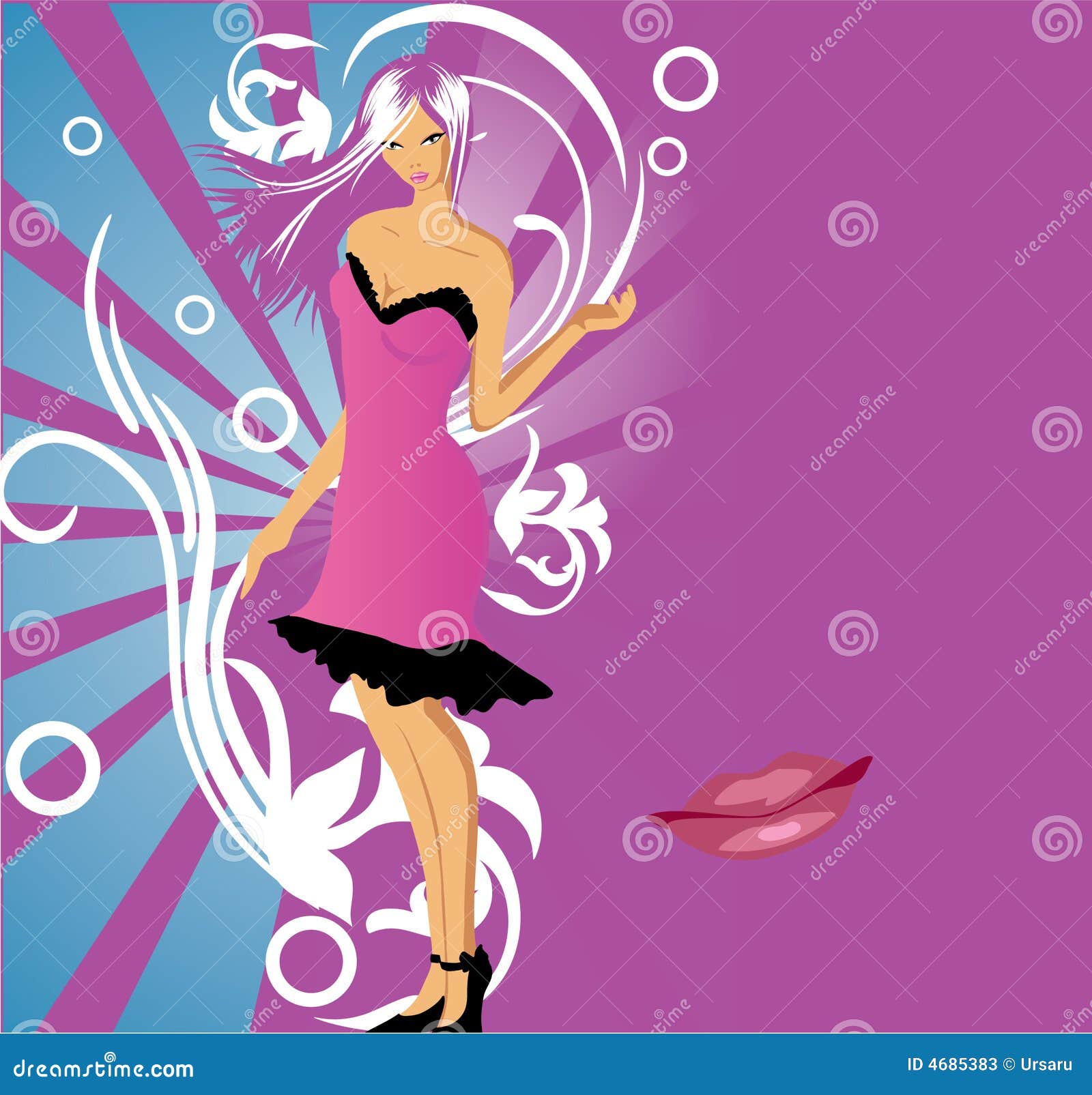 Fille de vecteur illustration de vecteur. Illustration du magnifique ...