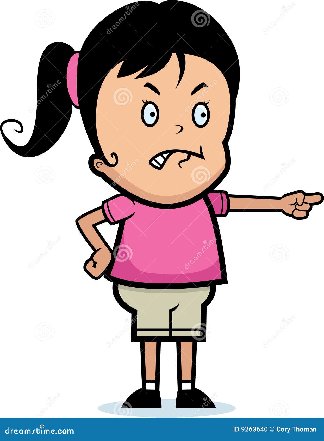 Fille fâchée illustration de vecteur. Illustration du enfant - 9263640