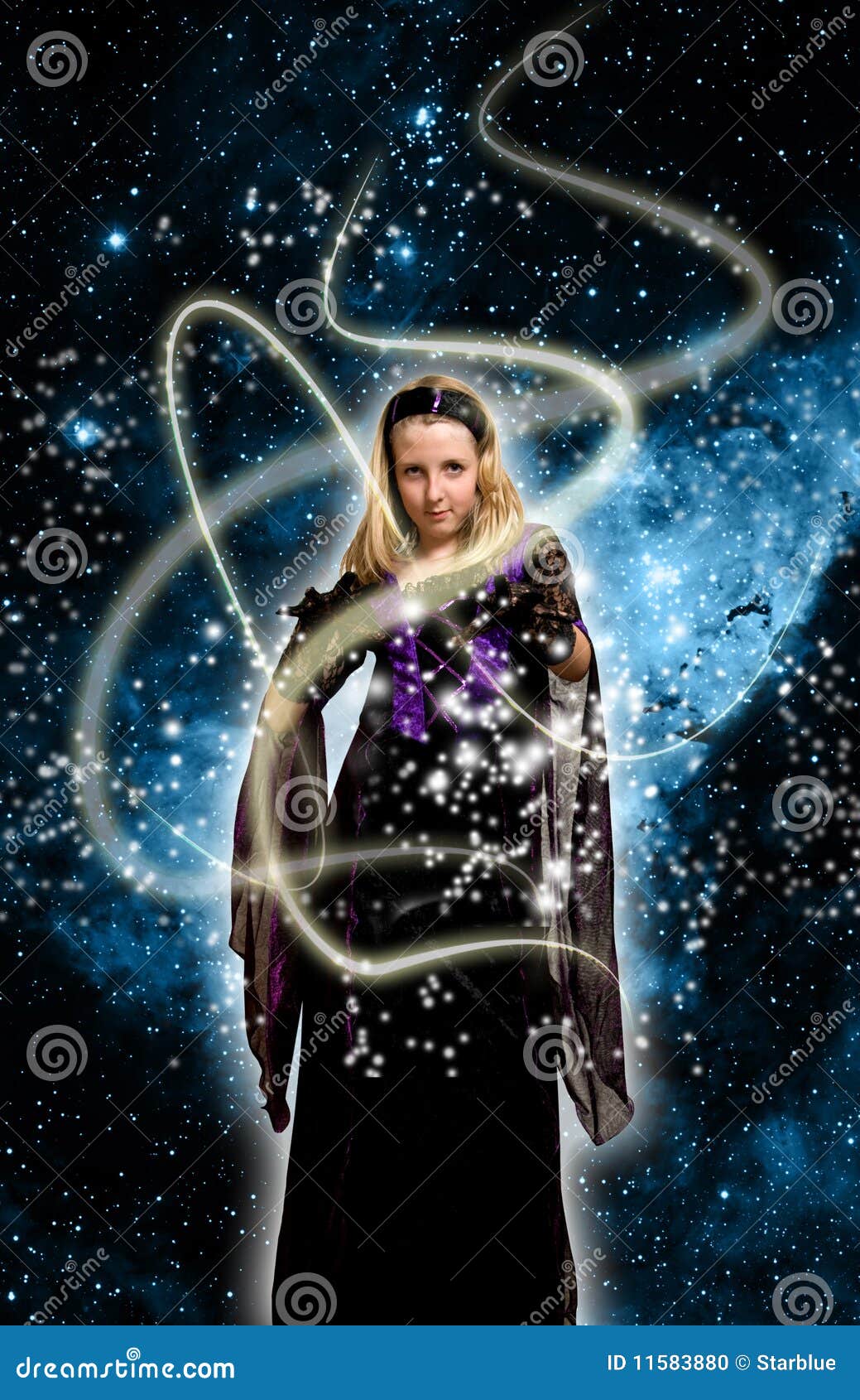 Fille magique photo stock. Image du blonde, magique, bleu - 11583880