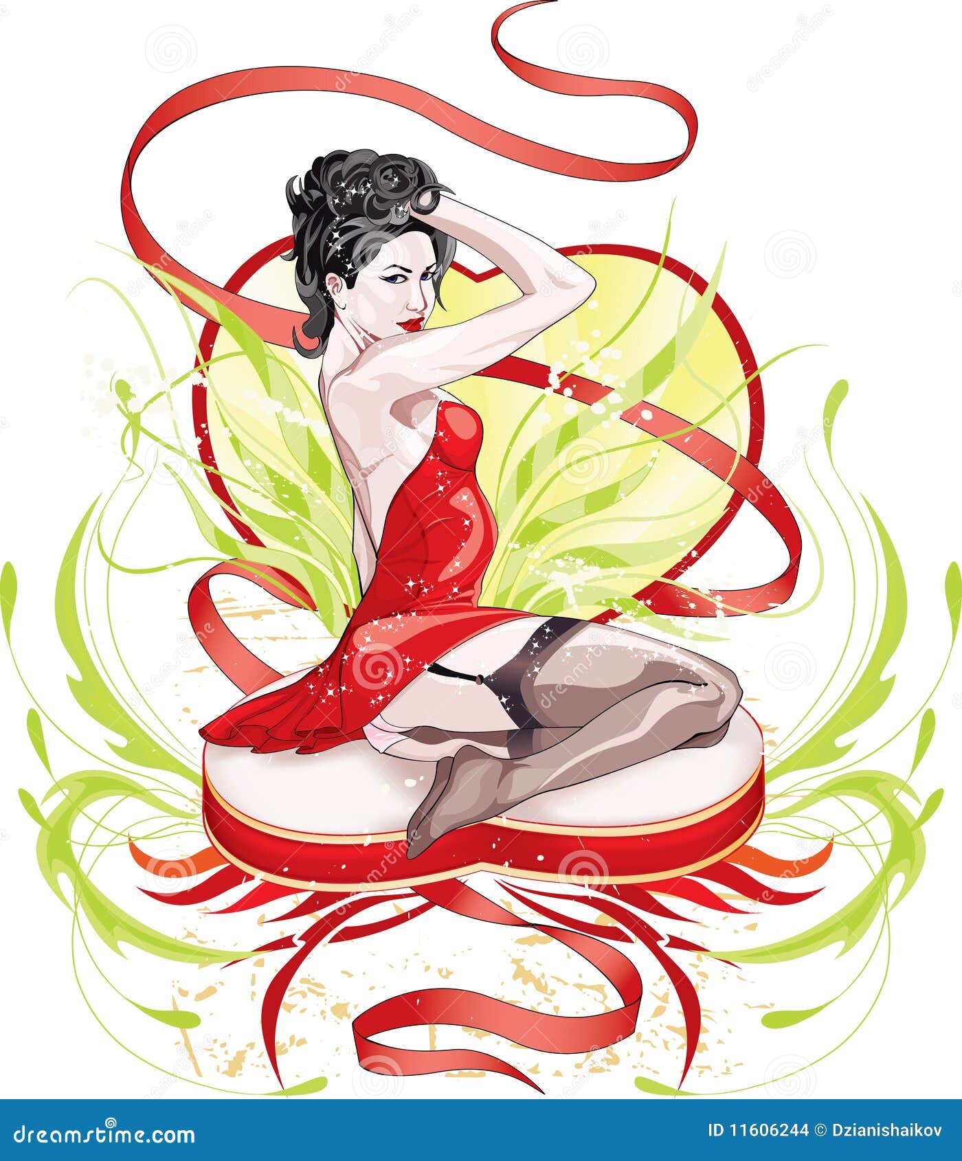 Fille Pin Vers Le Haut Illustration De Vecteur Illustration Du