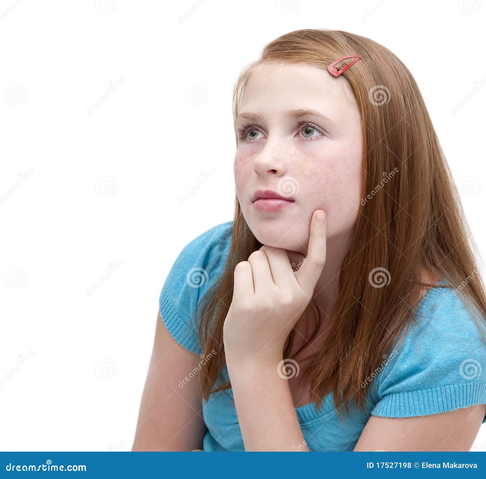 Fille rousse photo stock. Image du tristesse, rêve, beauté - 17527198