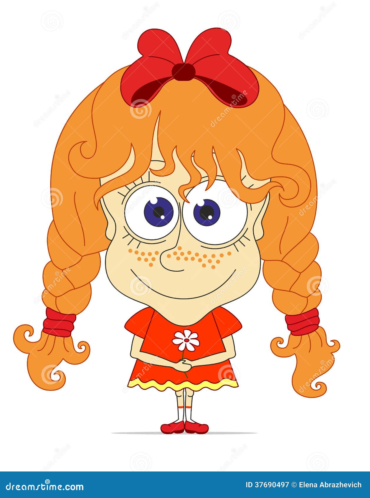 Fille rousse drôle illustration de vecteur. Illustration du enfants ...