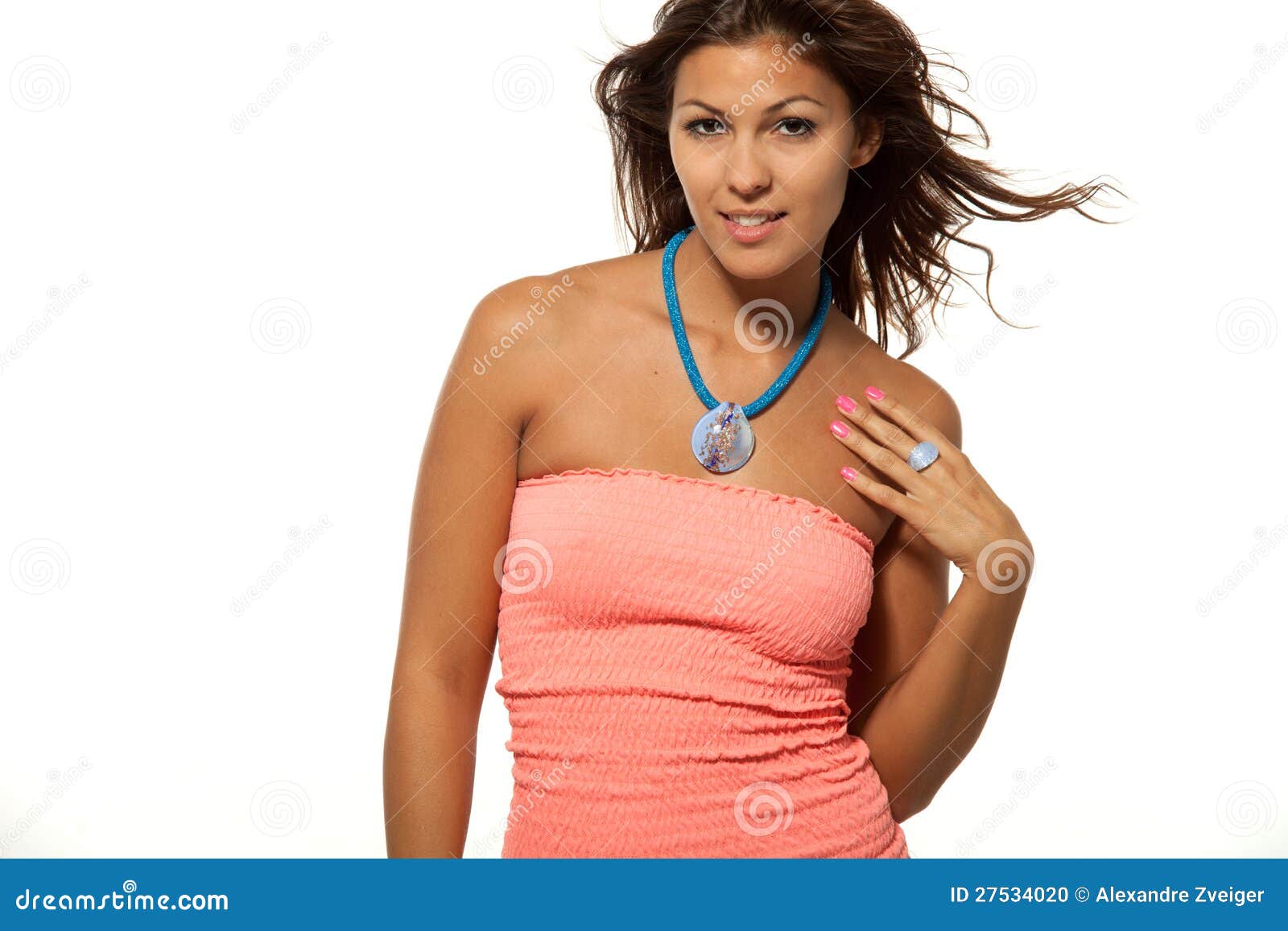 Fille Sexy De Ladolescence De Portrait Sur Le Fond Blanc Photo Stock