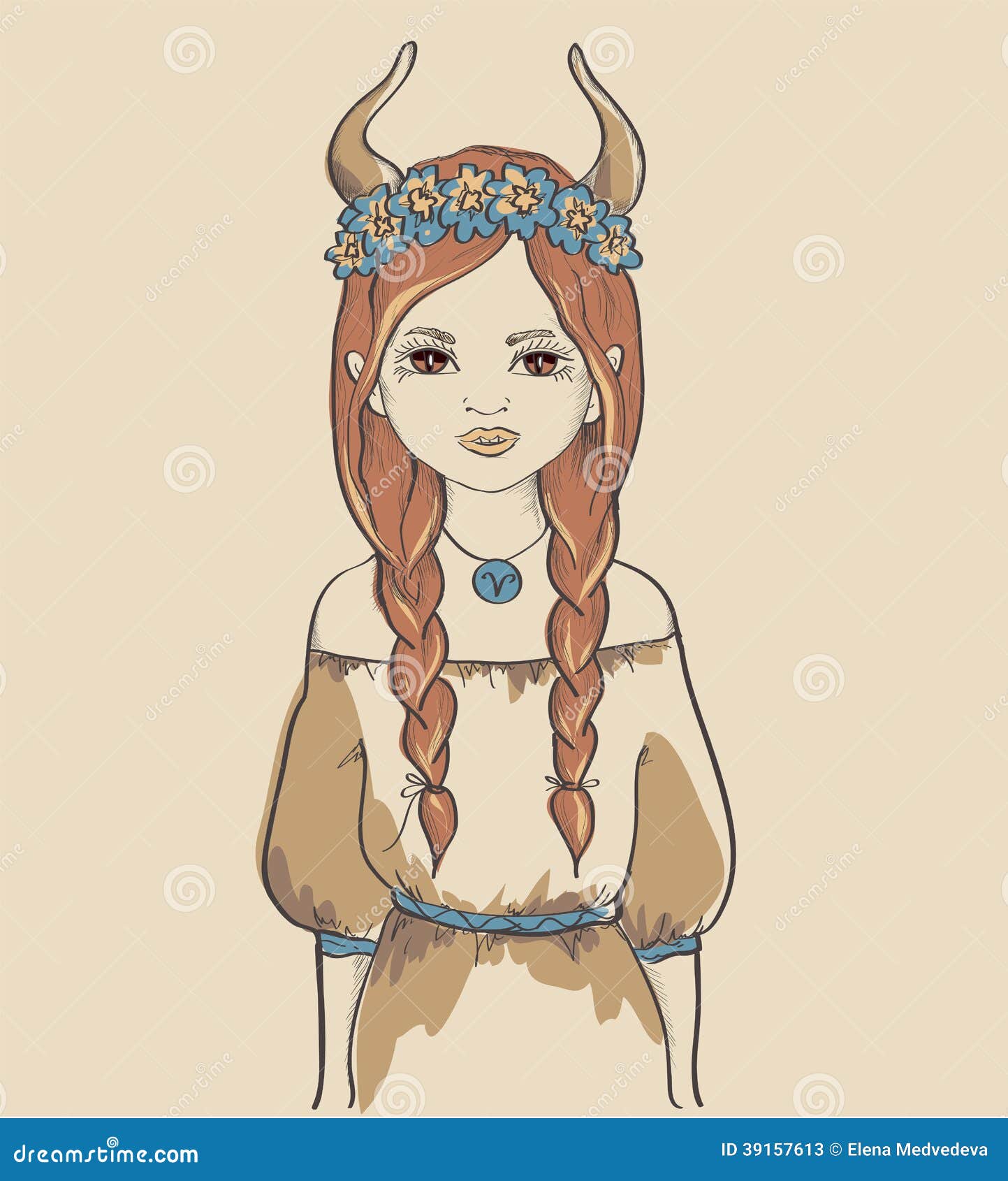 Fille. Signe astrologique illustration de vecteur. Illustration du ...