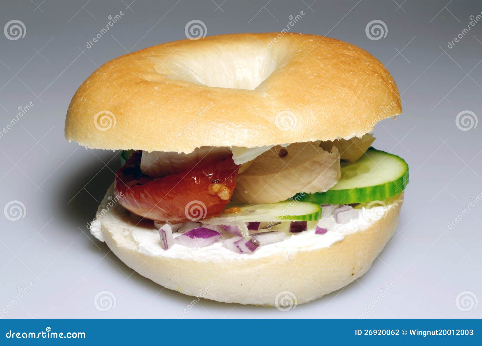 Filled Bagel Snack stock photo. Image of filled, untoasted - 26920062
