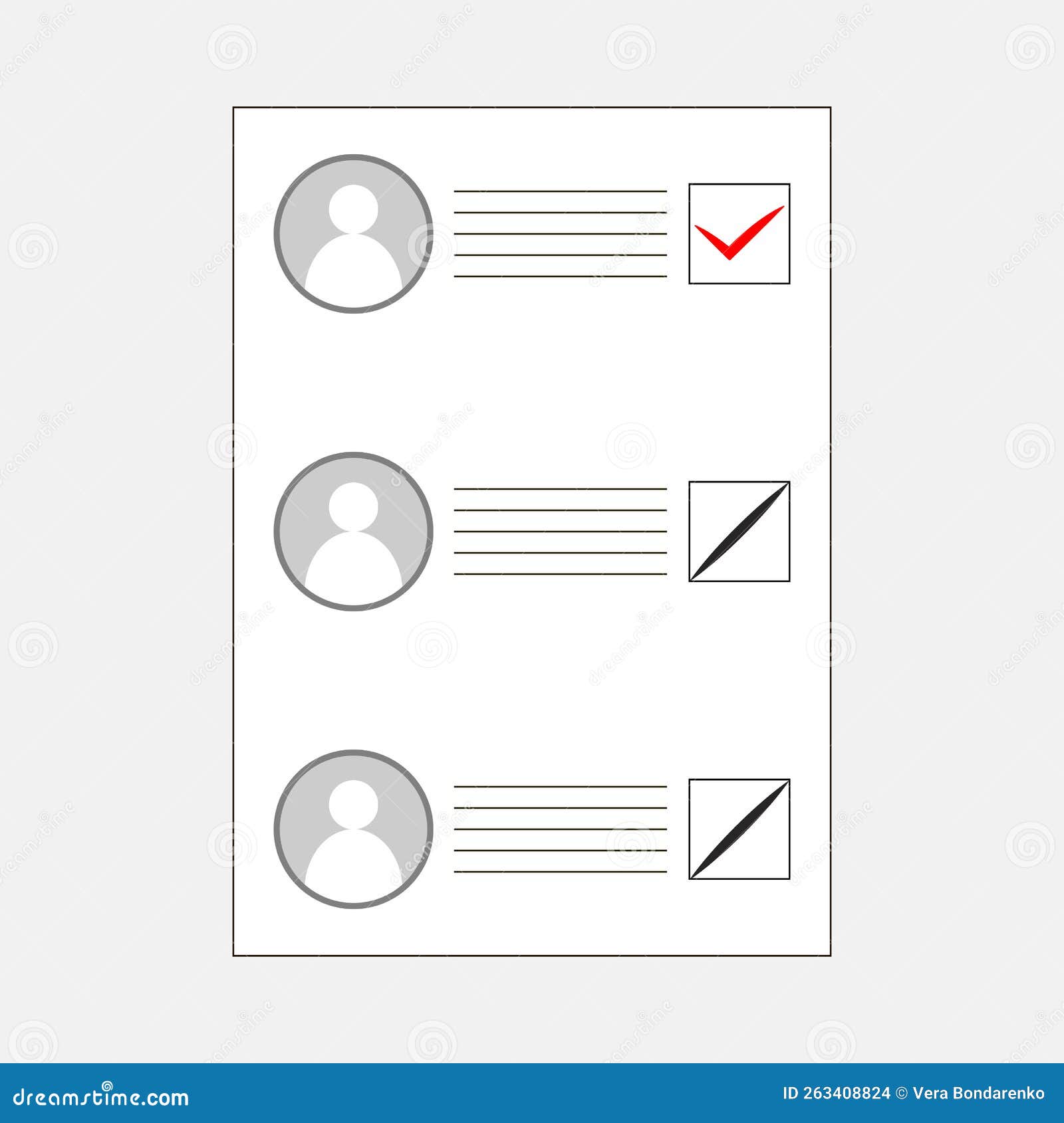 Filled Ballot for Election of Various Candidates Stock Vector ...