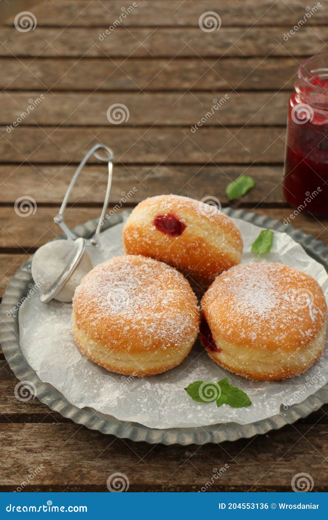 Berliner, Bomboloni or Filled Donuts Stock Photo - Image of snacks ...