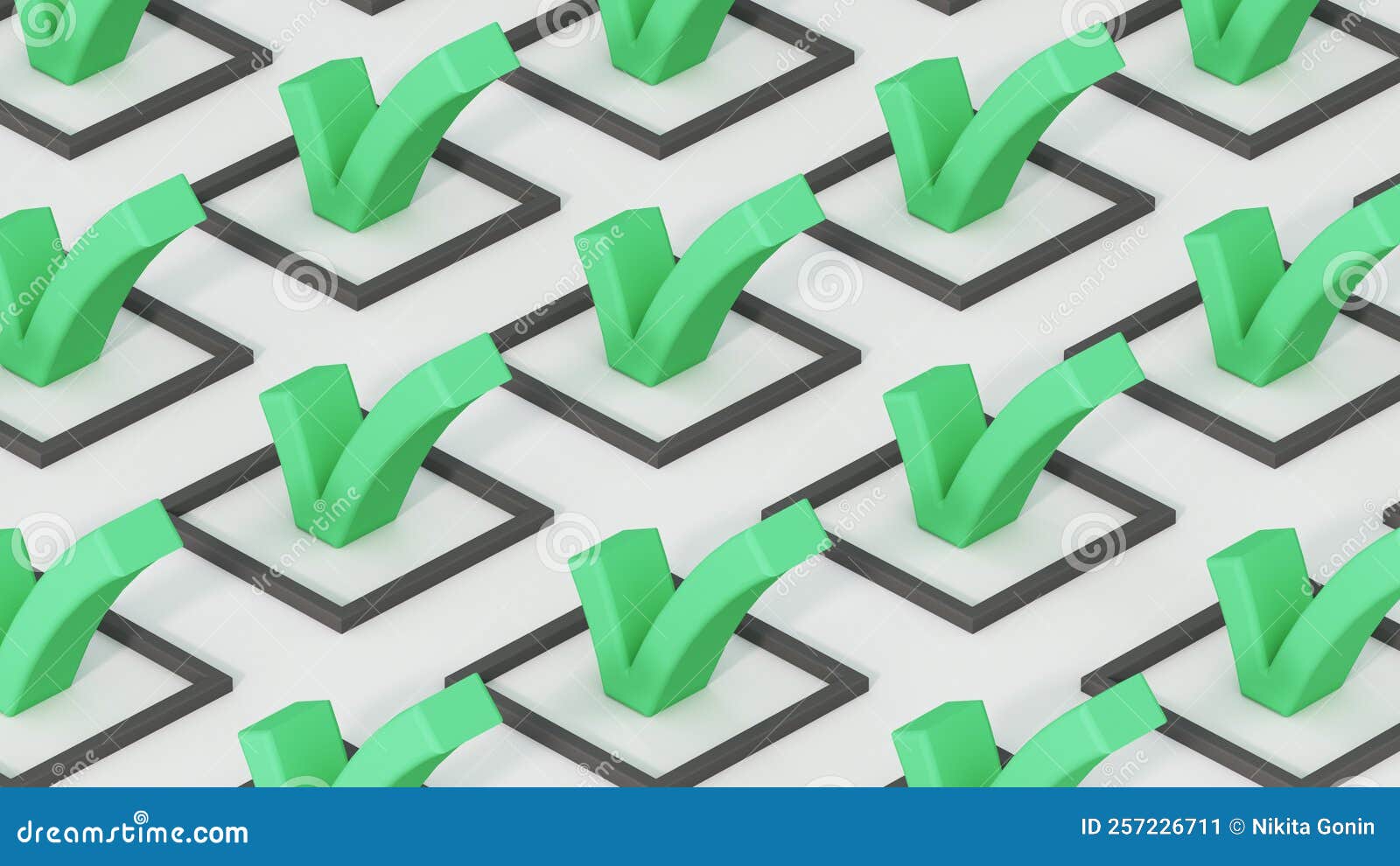 Filled Check Boxes 3D Render Illustrationv Stock Illustration ...