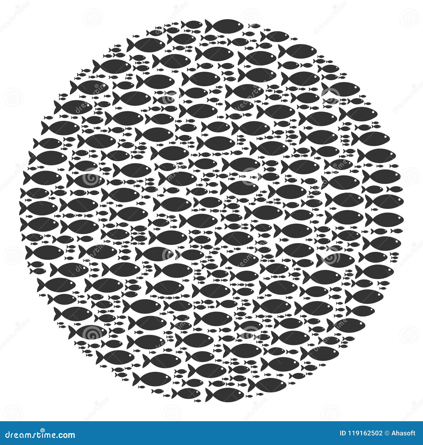 Filled Circle Mosaic of Fish Icons Stock Vector - Illustration of ...