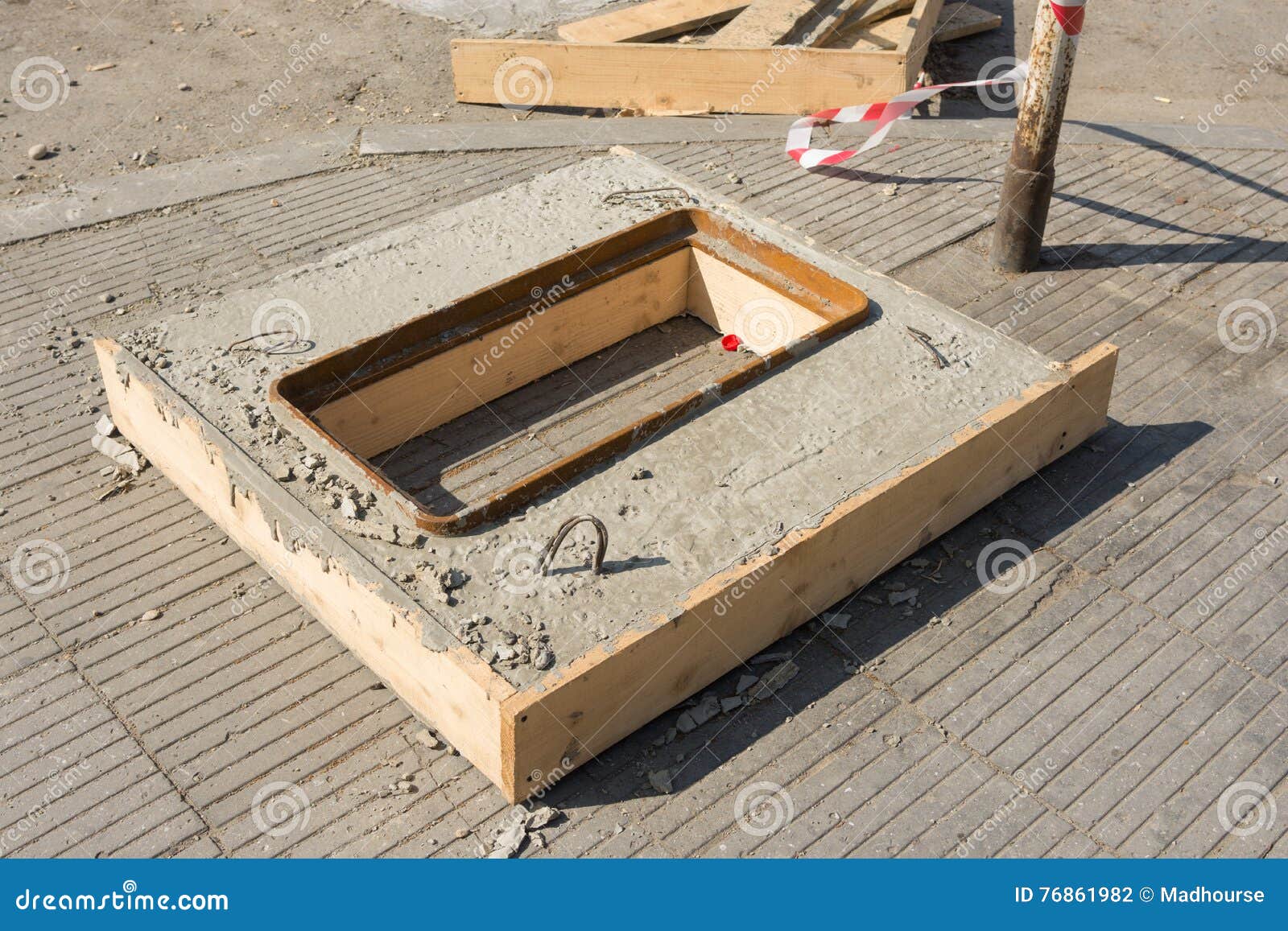 Filled with Concrete Cesspit Prepared Stock Photo - Image of ...