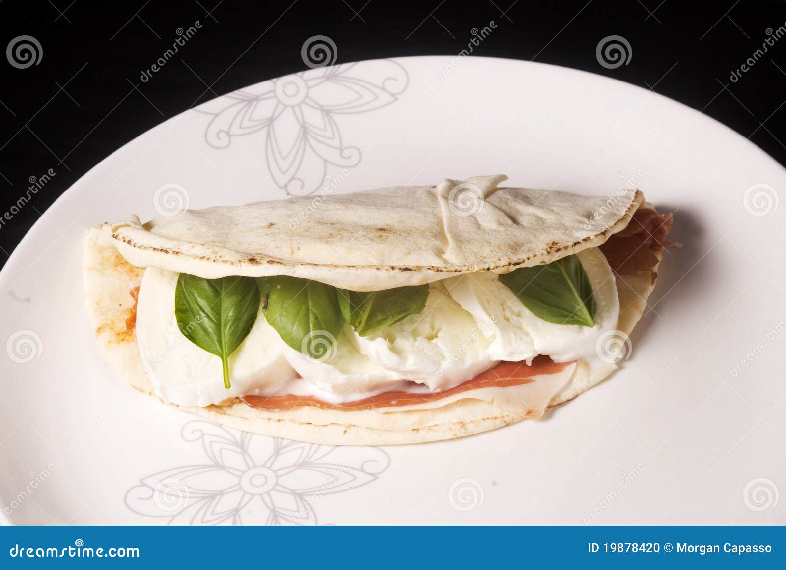 Filled flatbread stock photo. Image of parma, leaves - 19878420