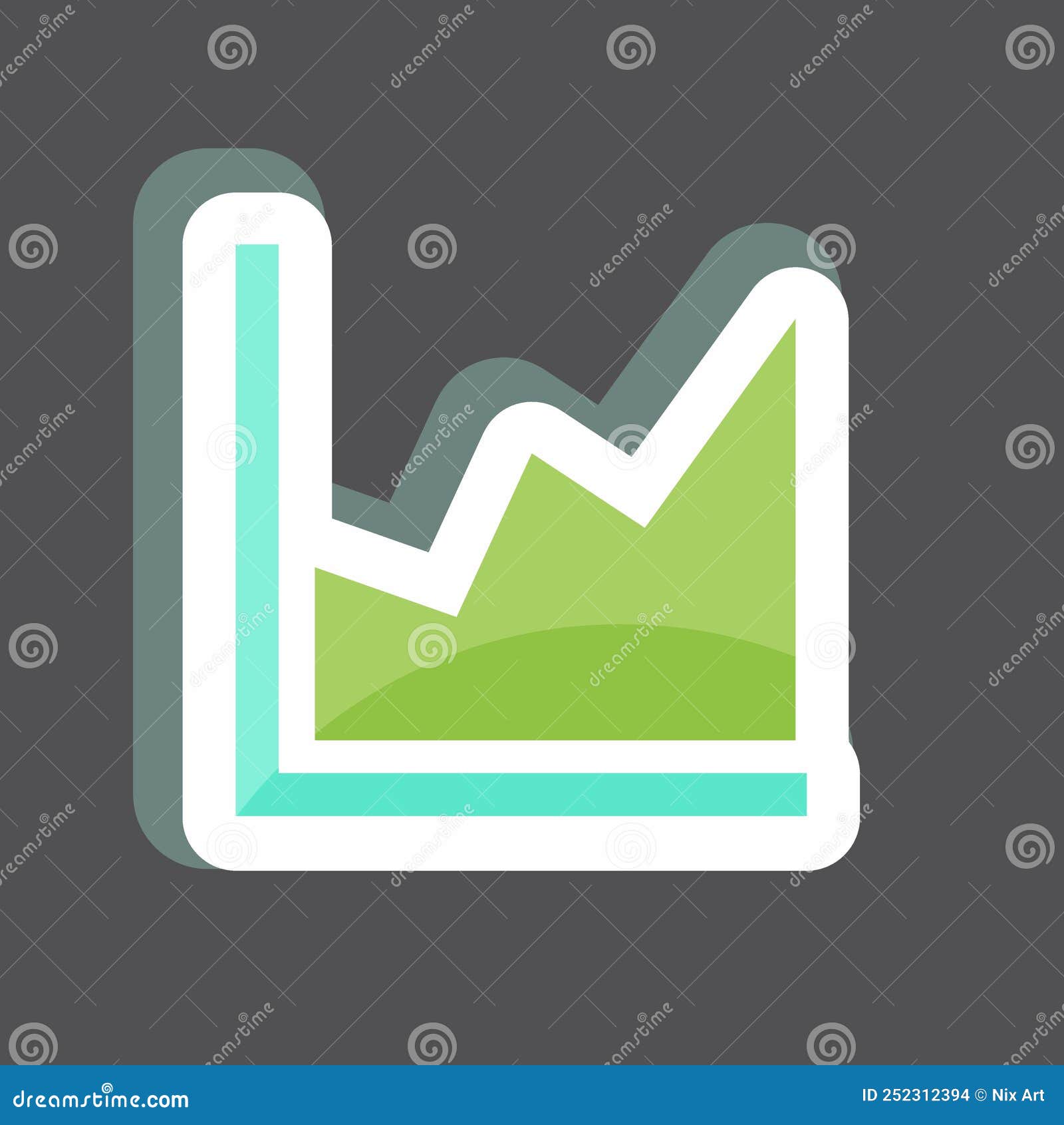 Filled Graph Sticker in Trendy Isolated on Black Background Stock ...