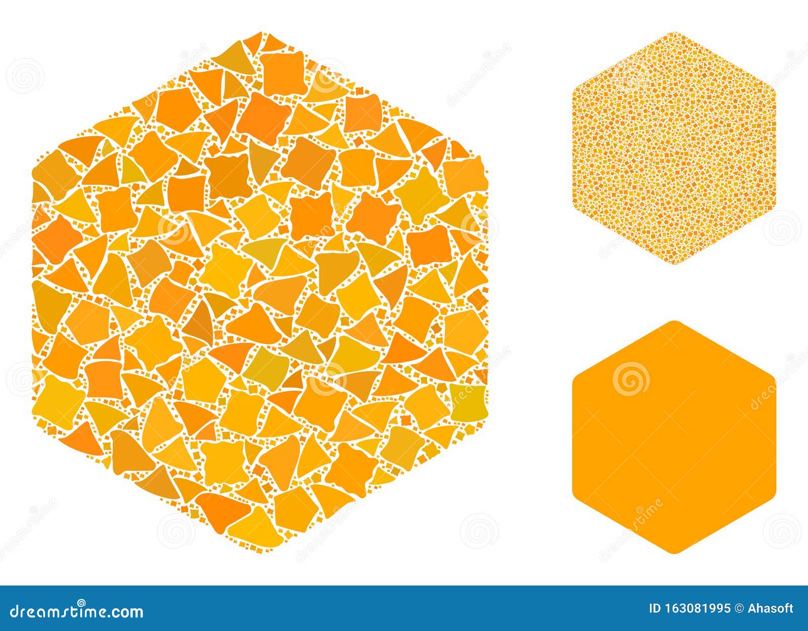 Filled Hexagon Composition Icon of Bumpy Items Stock Illustration ...