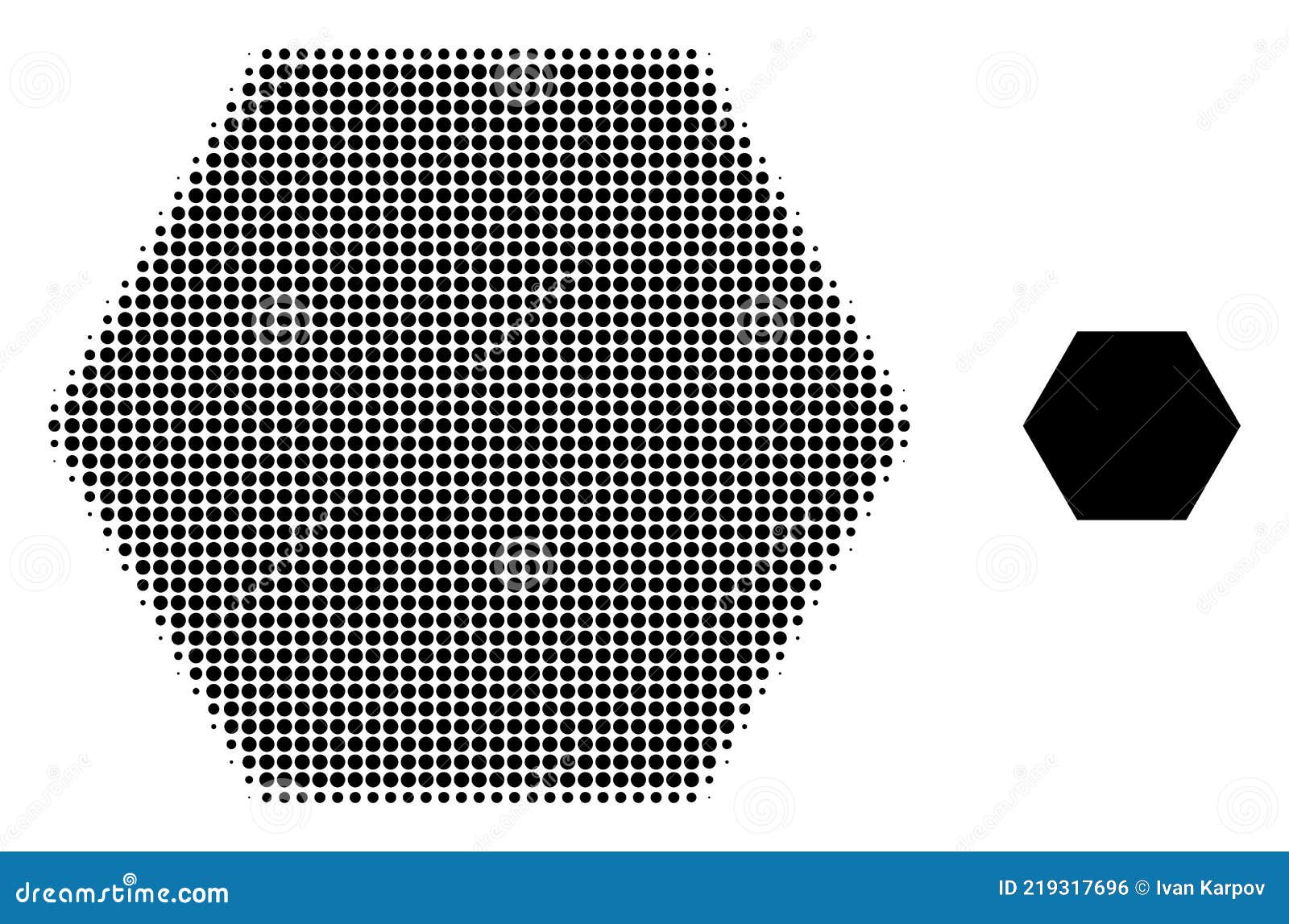 Hexagon Halftone Pattern Shapes On Green Background. Modern Abstract ...