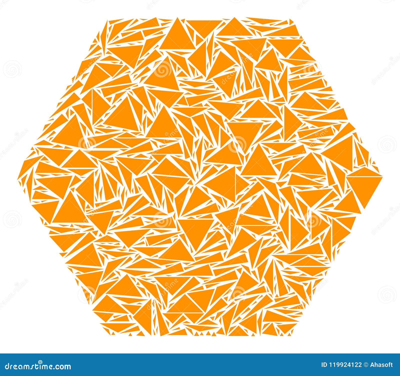 Filled Hexagon Collage of Triangles Stock Vector - Illustration of ...