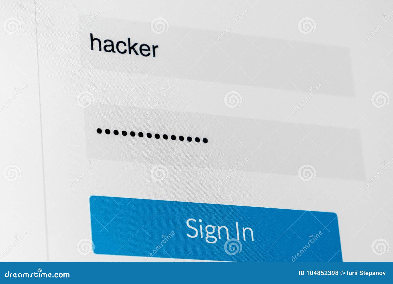 Filled Login and Hidden by Dots Password at Login Screen Stock Photo ... Filled Login and Hidden by Dots Password at Login Screen Stock Photo ...