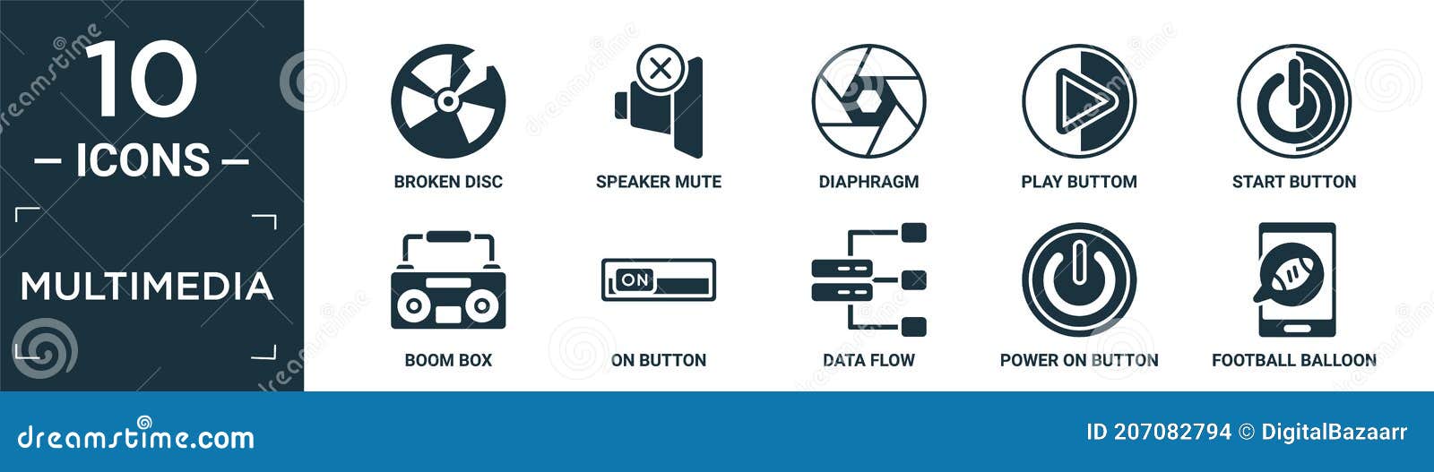 Broken Disc Vector Icon In 6 Different Modern Styles. Black, Two ...