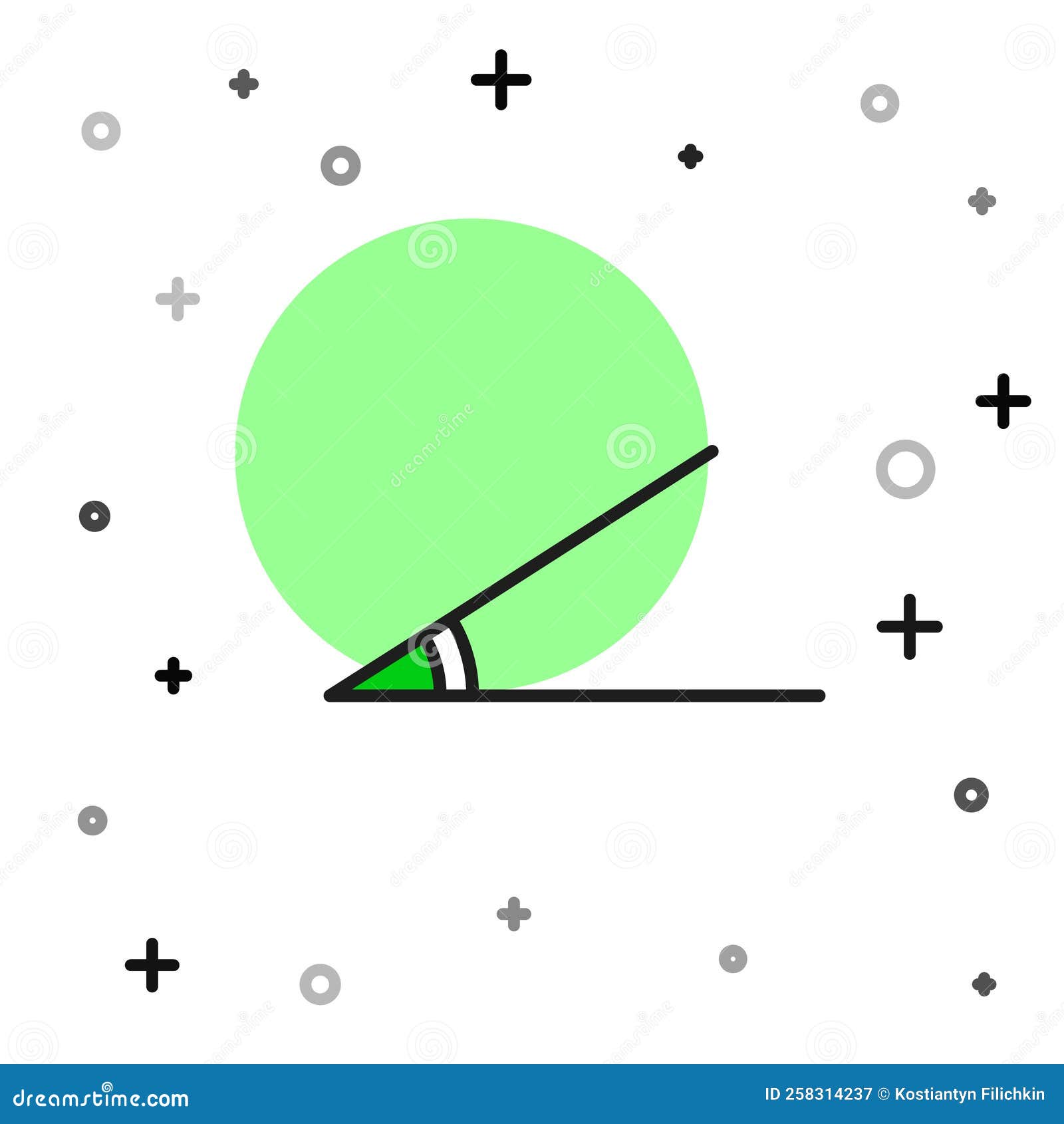 Outline Acute Angle Of 45 Degrees Vector Icon. Isolated Black Simple ...