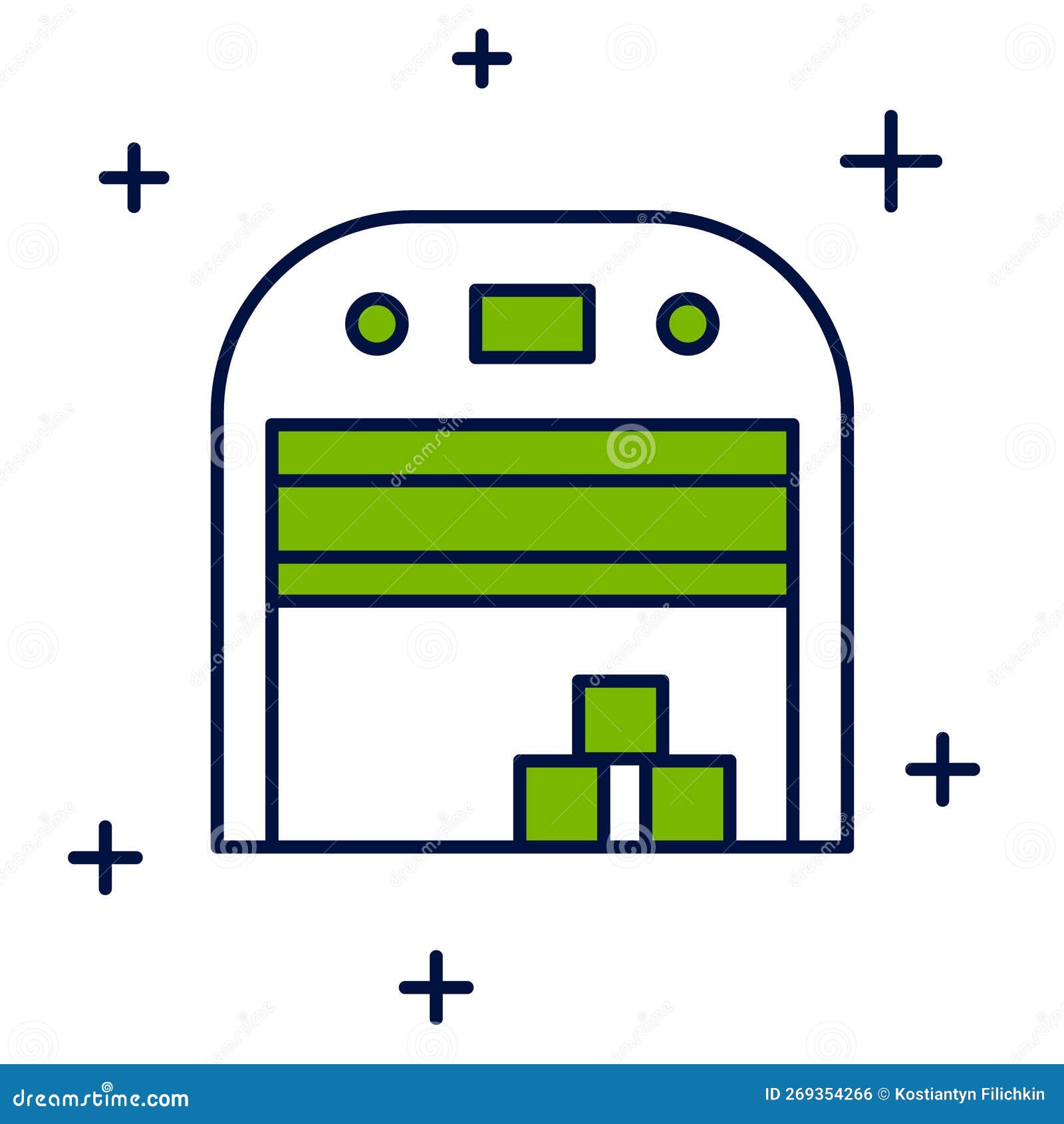 Filled Outline Aircraft Hangar Icon Isolated On White Background