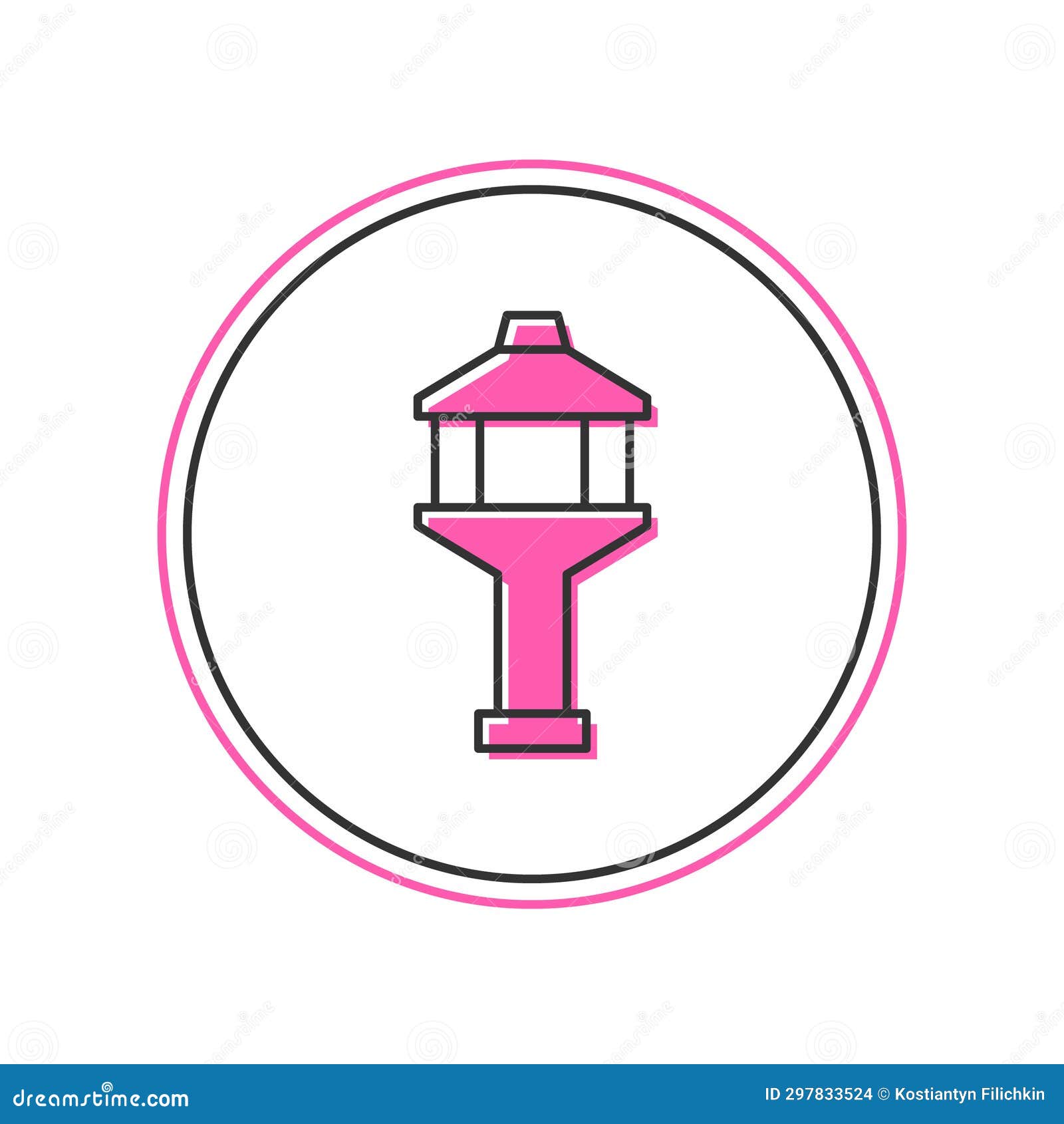 Filled Outline Airport Control Tower Icon Isolated on White Background. Vector Stock ...