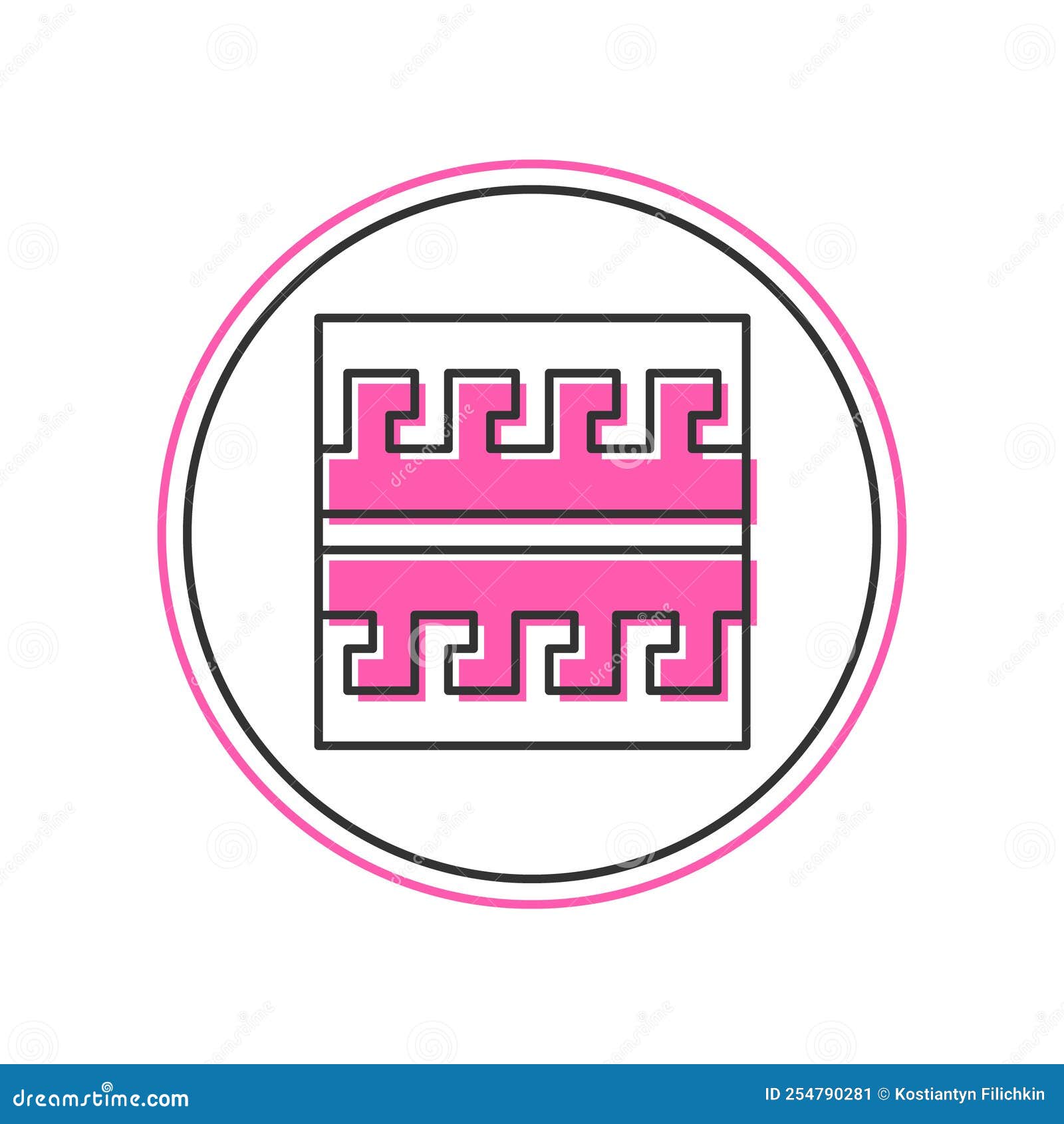 Filled Outline Ancient Greek Pattern Icon Isolated on White Background ...