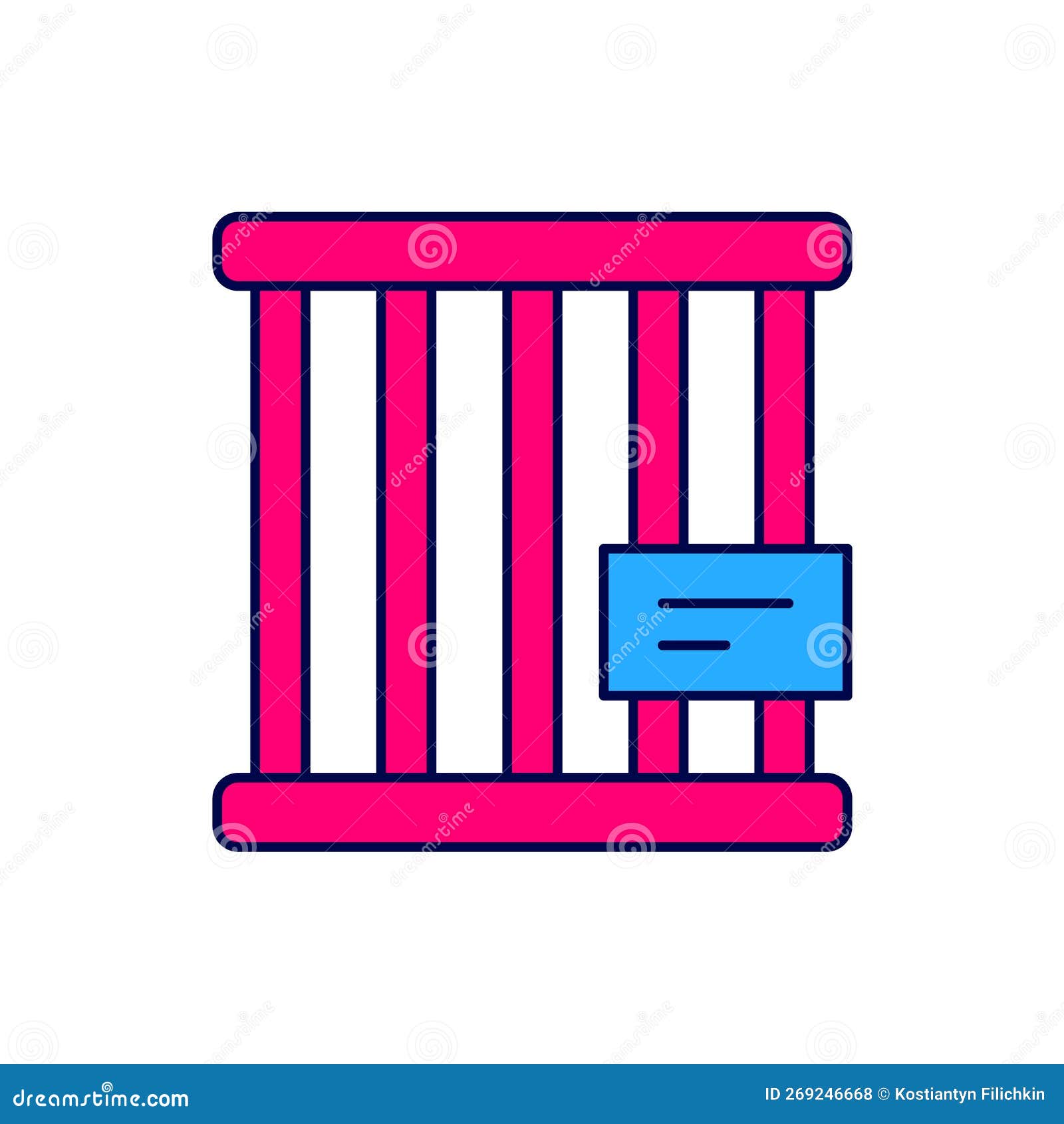 Filled Outline Animal Cage Icon Isolated on White Background. Vector ...