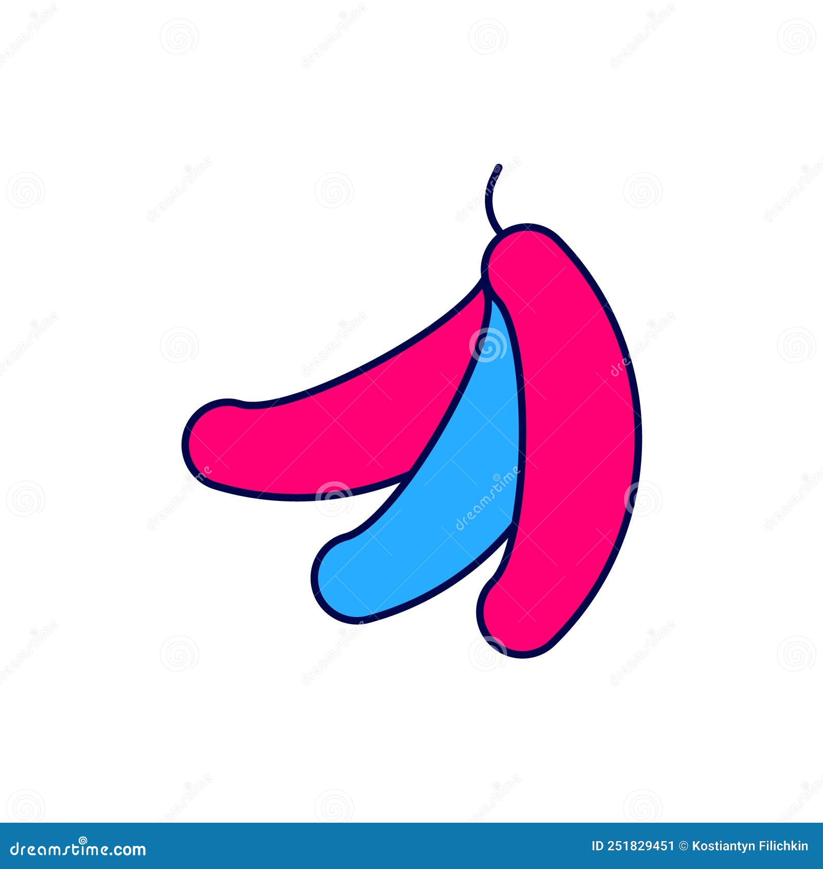 Outline Banana Vector Icon. Isolated Black Simple Line Element ...