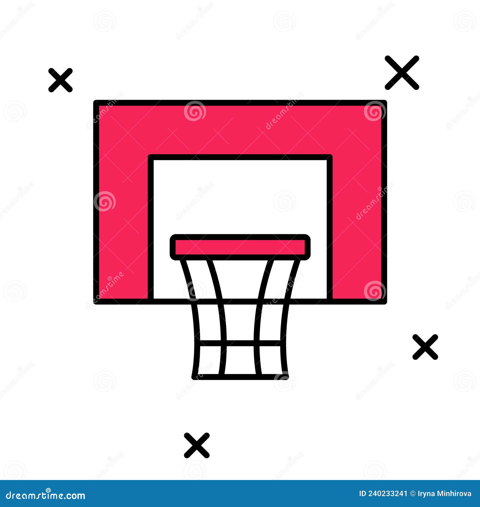 Filled Outline Basketball Backboard Icon Isolated on White Background ...