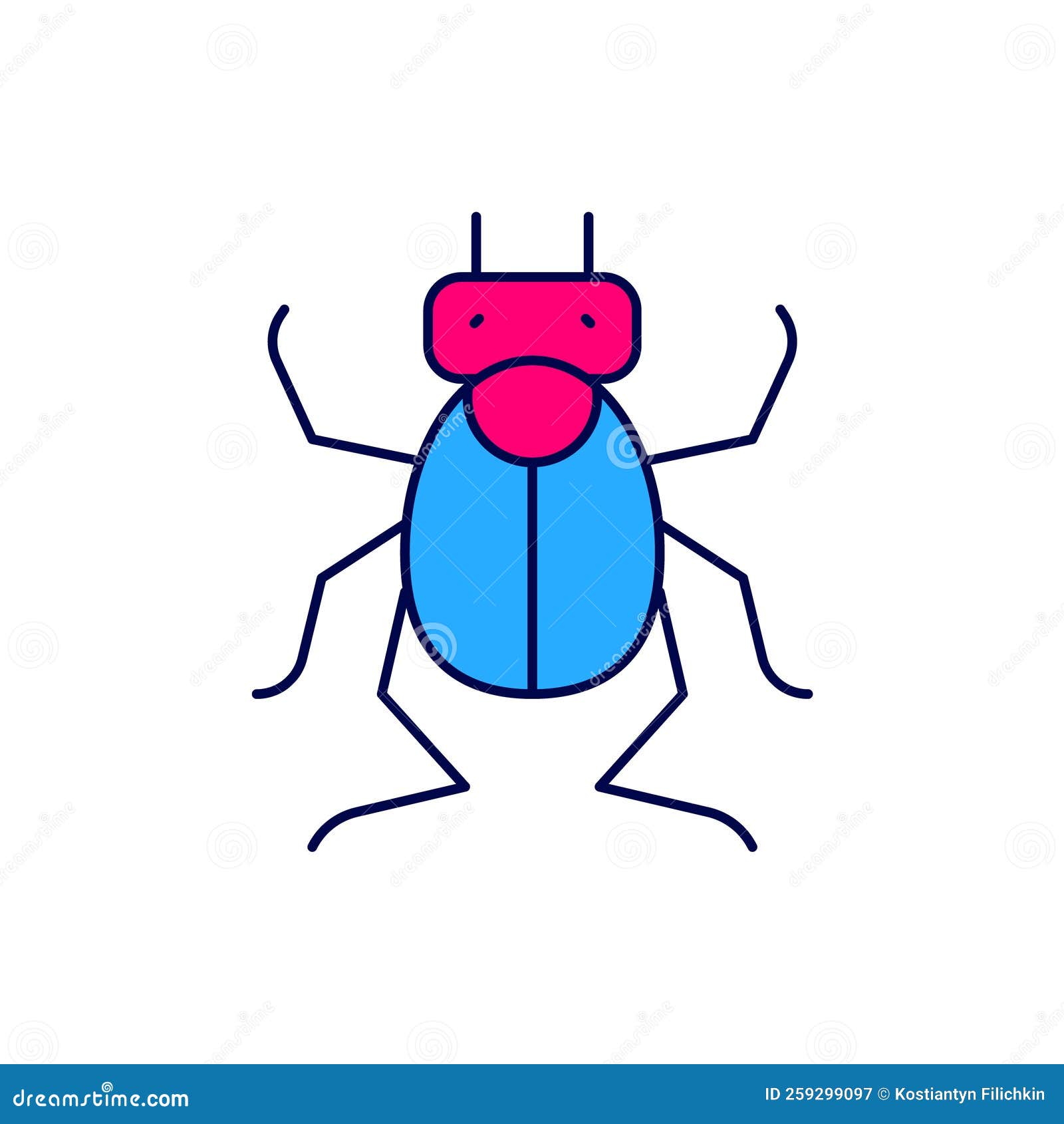Filled Outline Beetle Bug Icon Isolated on White Background. Vector ... Filled Outline Beetle Bug Icon Isolated on White Background. Vector ...