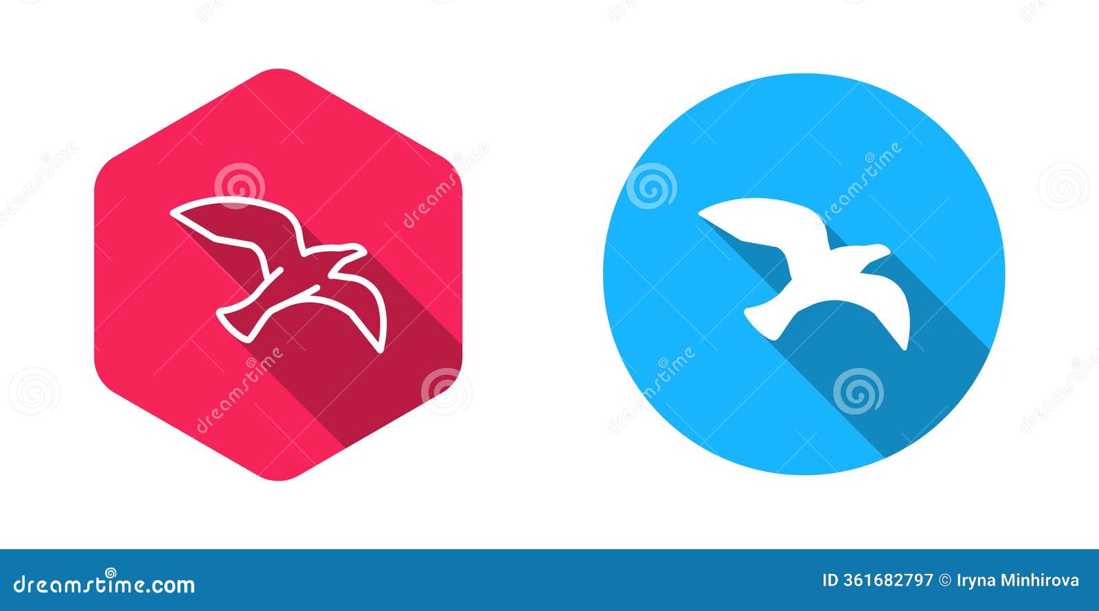 Seagull Icon Isometric Vector. Three Flying Beautiful Gray Sea Gull ...