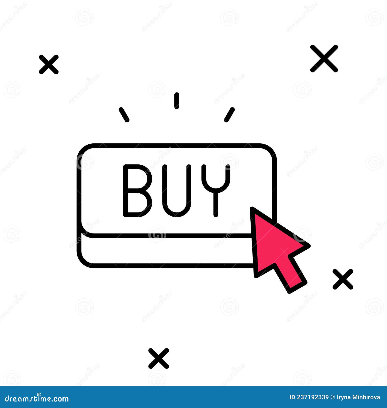 Filled Outline Buy Button Icon Isolated on White Background. Vector ...