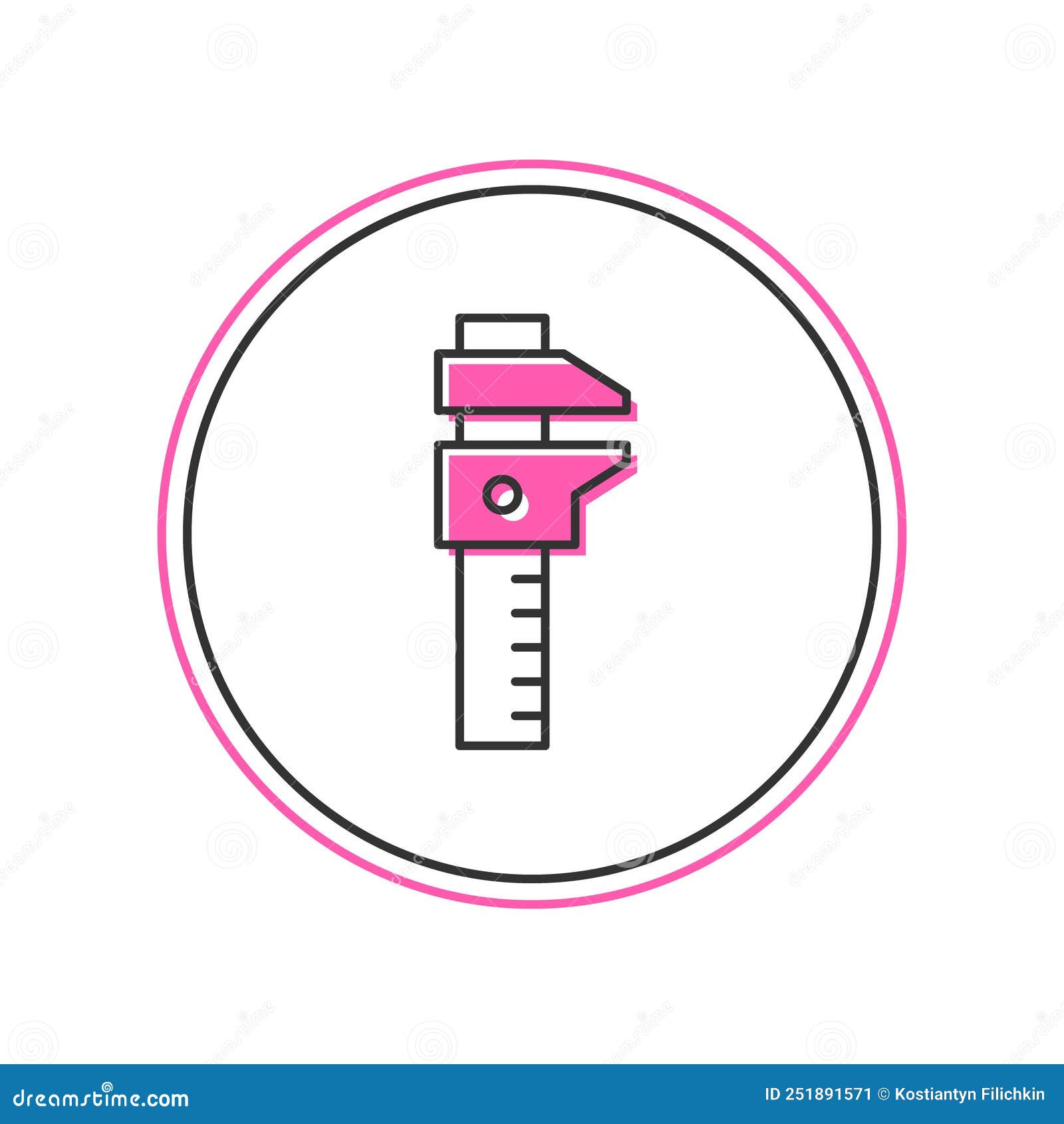 Filled Outline Calliper or Caliper and Scale Icon Isolated on White ...