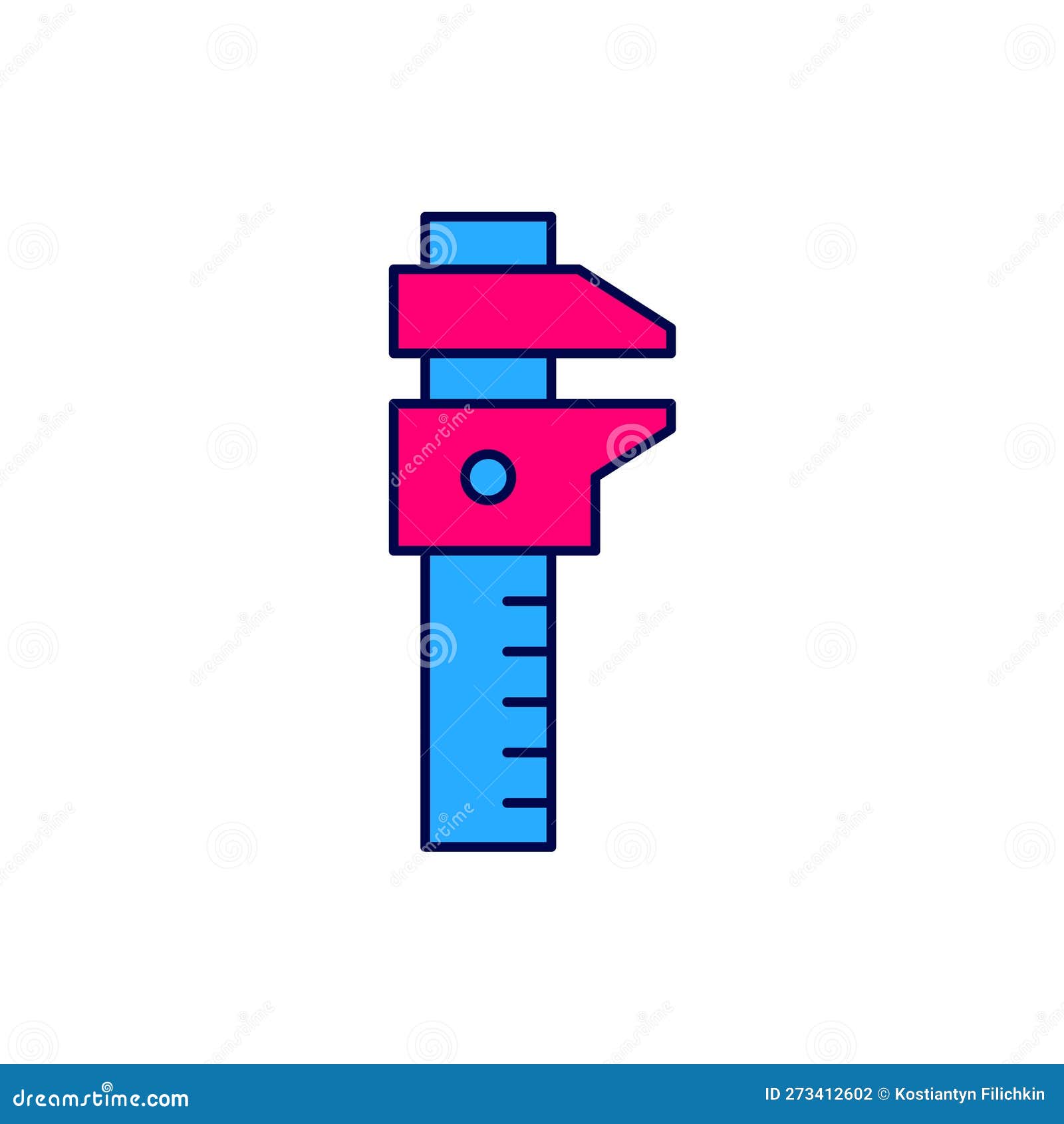 Filled Outline Calliper or Caliper and Scale Icon Isolated on White ...