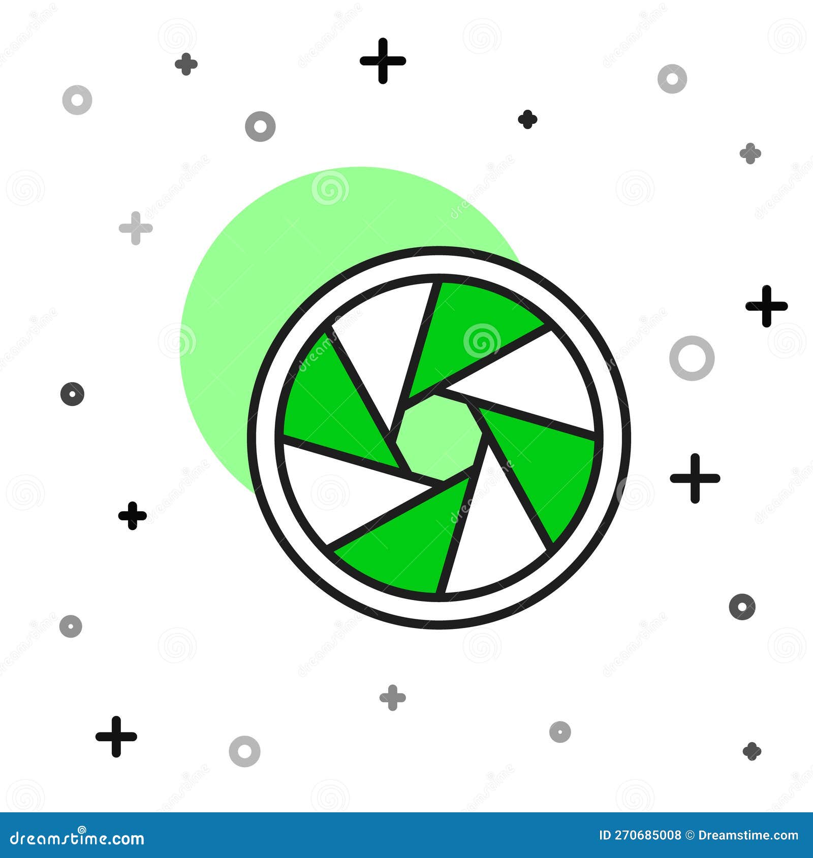 Filled Outline Camera Shutter Icon Isolated on White Background. Vector ...