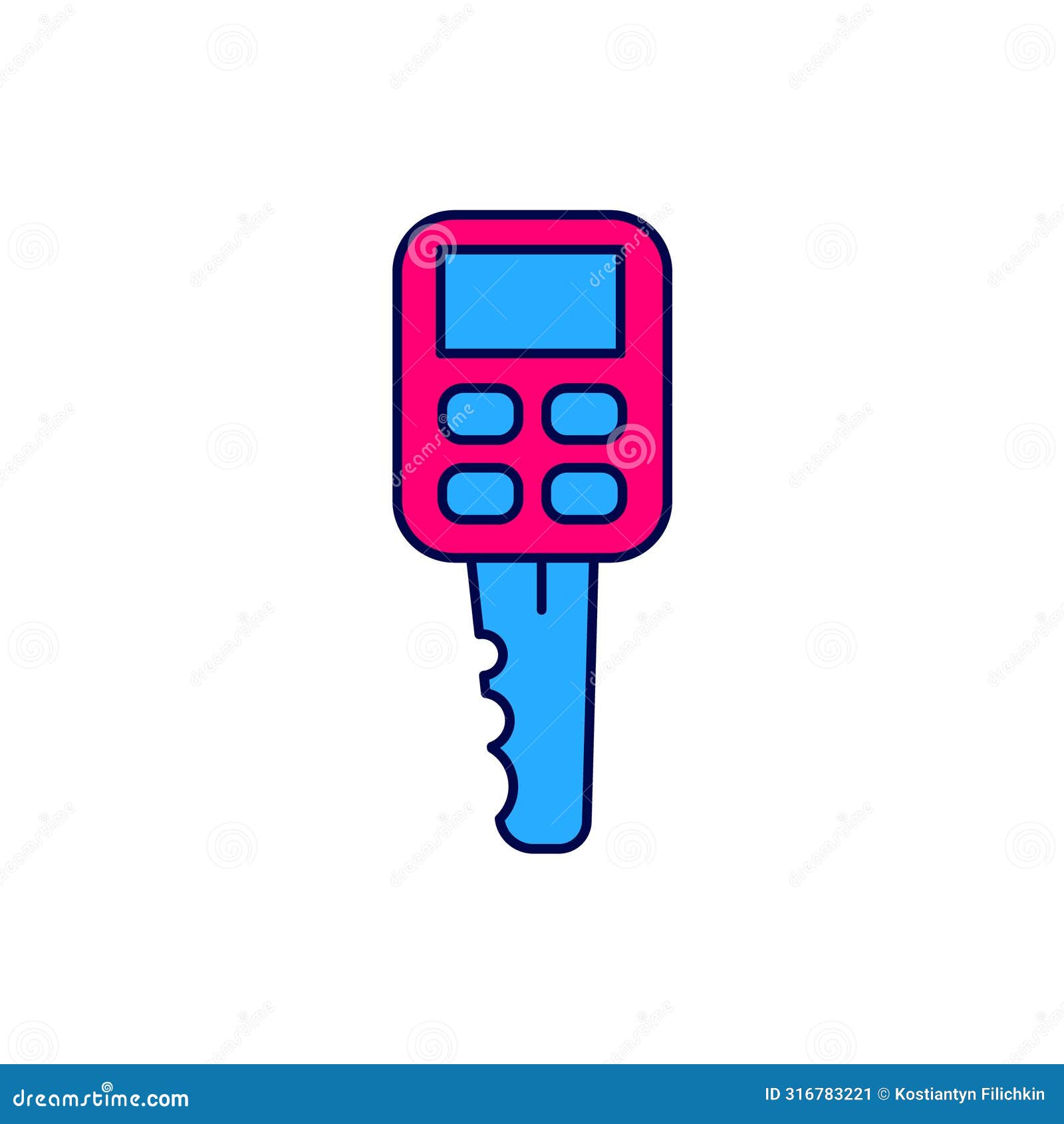 Filled Outline Car Key with Remote Icon Isolated on White Background ...