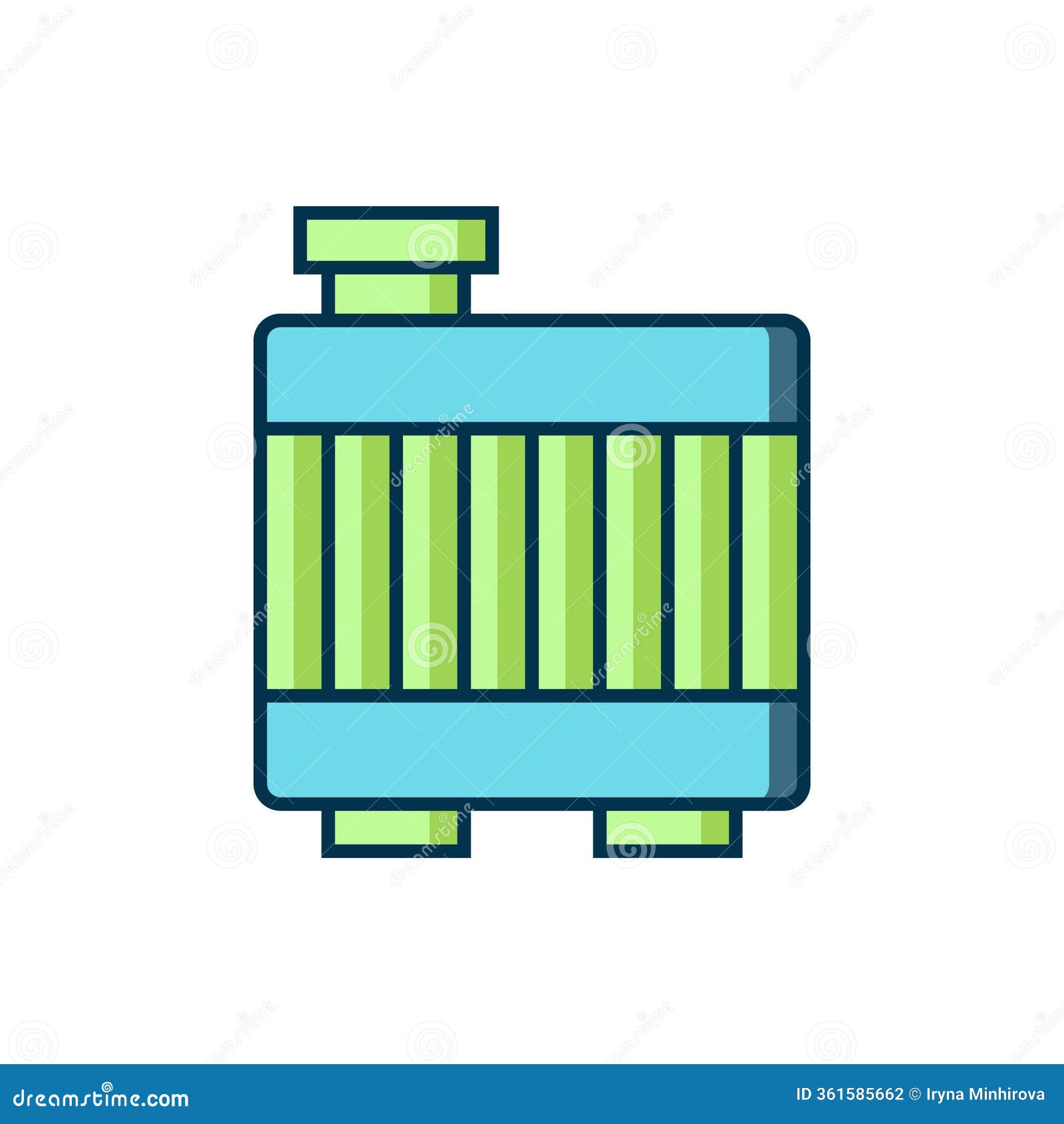 Filled Outline Car Radiator Cooling System Icon Isolated on White ...