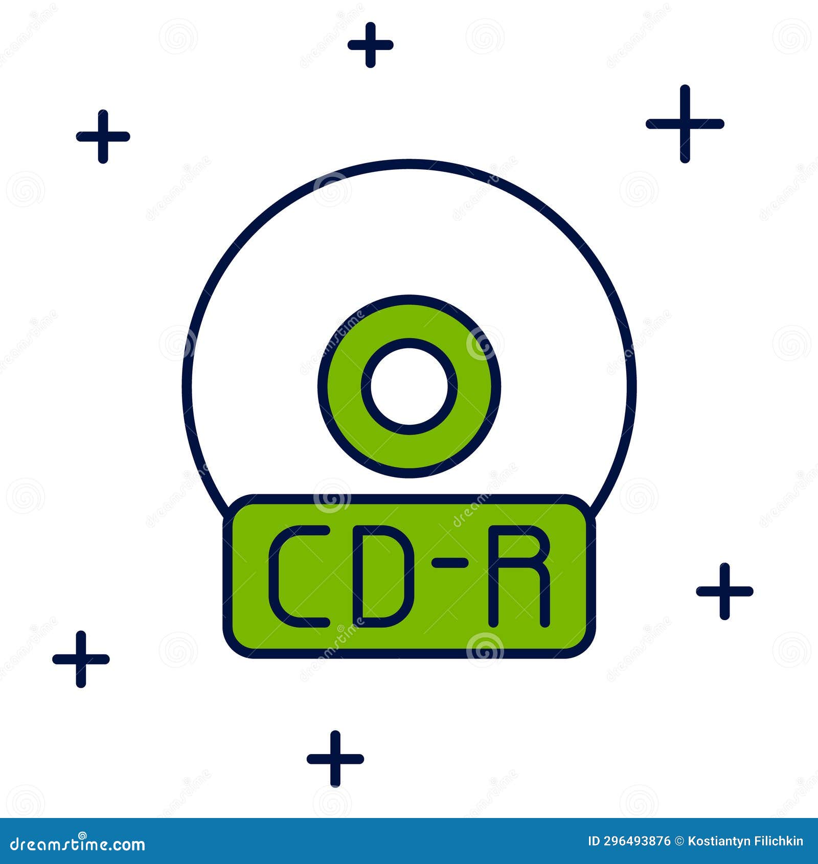 Filled Outline CD or DVD Disk Icon Isolated on White Background. Compact Disc Sign Stock ...