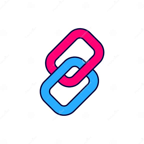 Filled Outline Chain Link Icon Isolated on White Background. Link ...