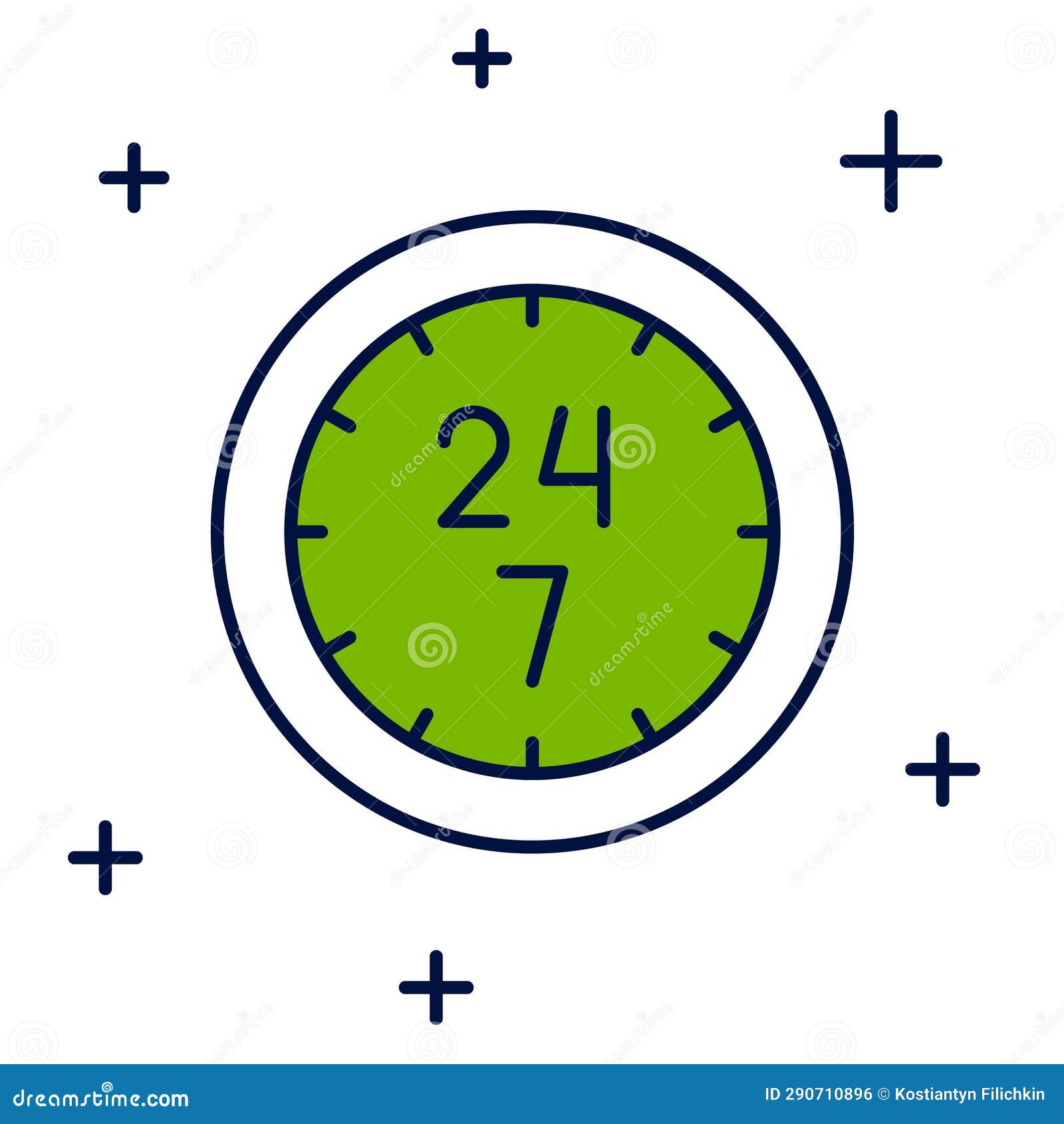 Outline Hours Vector Icon. Isolated Black Simple Line Element ...