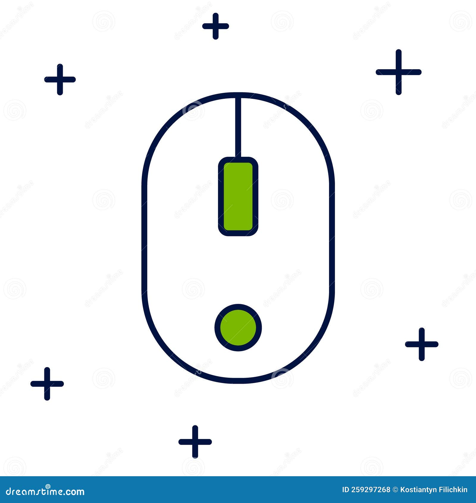 Filled Outline Computer Mouse Icon Isolated on White Background ...