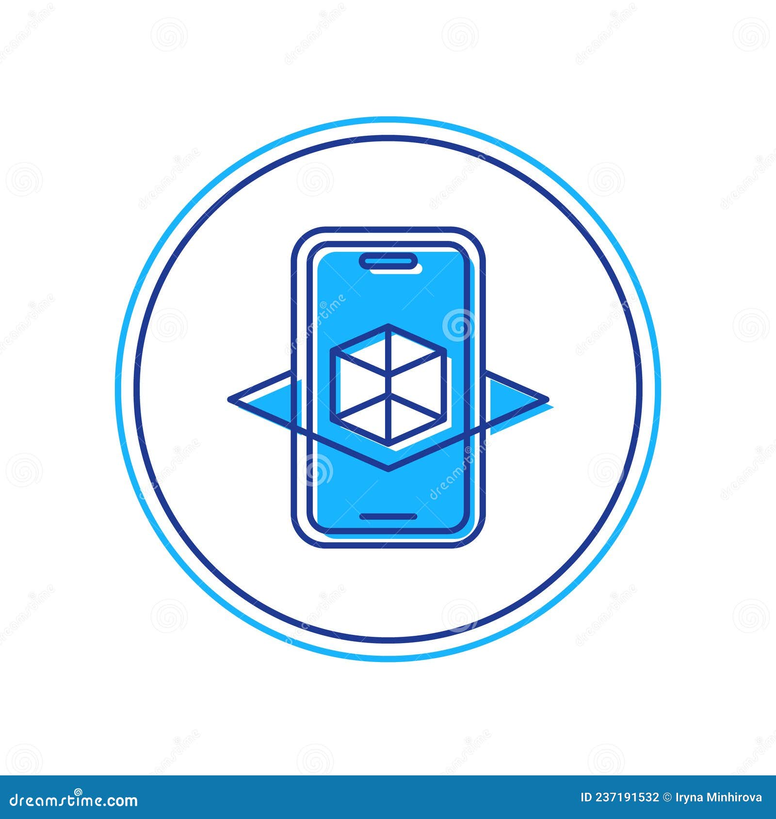 Filled Outline 3d Modeling Icon Isolated on White Background. Augmented ... Filled Outline 3d Modeling Icon Isolated on White Background. Augmented ...