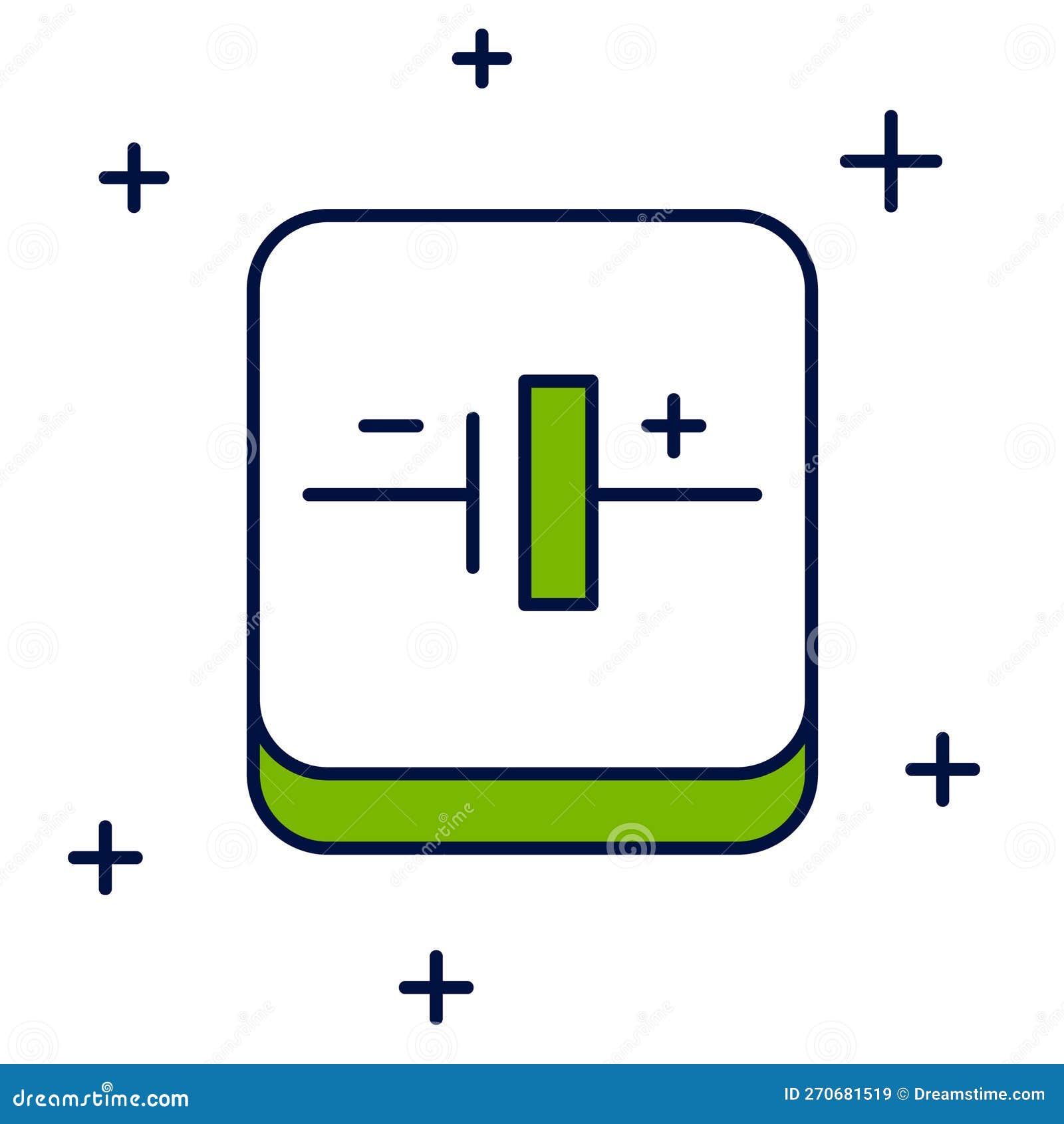 Filled Outline DC Voltage Source Icon Isolated on White Background ...