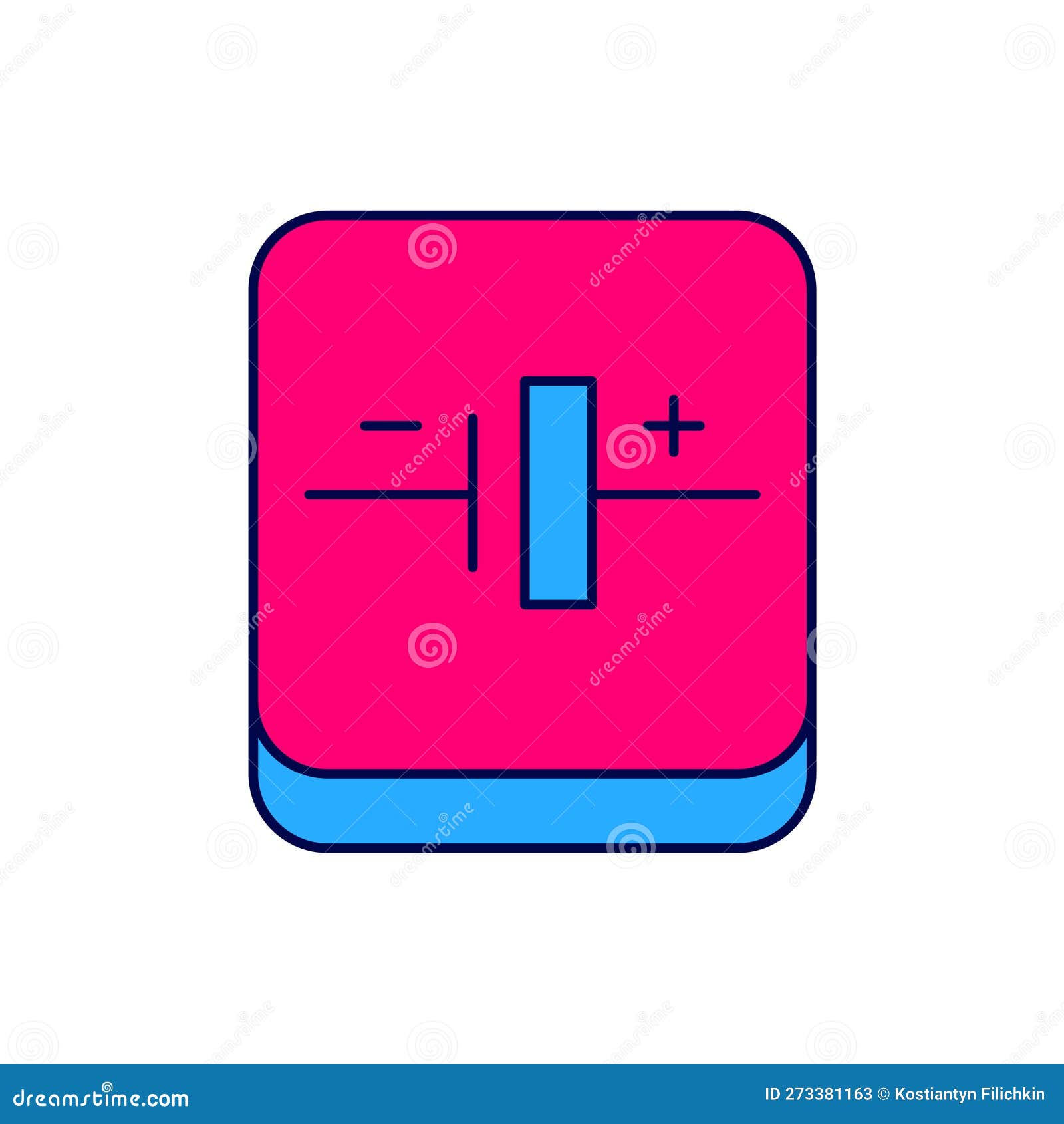 Filled Outline DC Voltage Source Icon Isolated on White Background ...