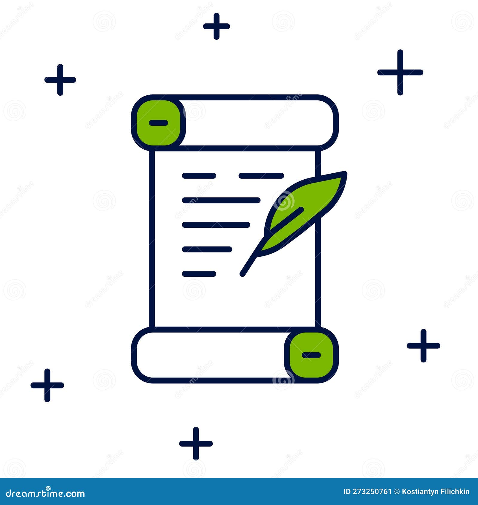 Filled Outline Decree, Paper, Parchment, Scroll Icon Icon Isolated on ...