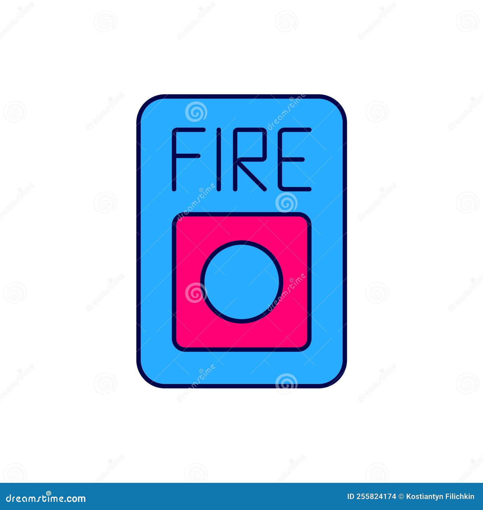 Filled Outline Fire Alarm System Icon Isolated on White Background ...