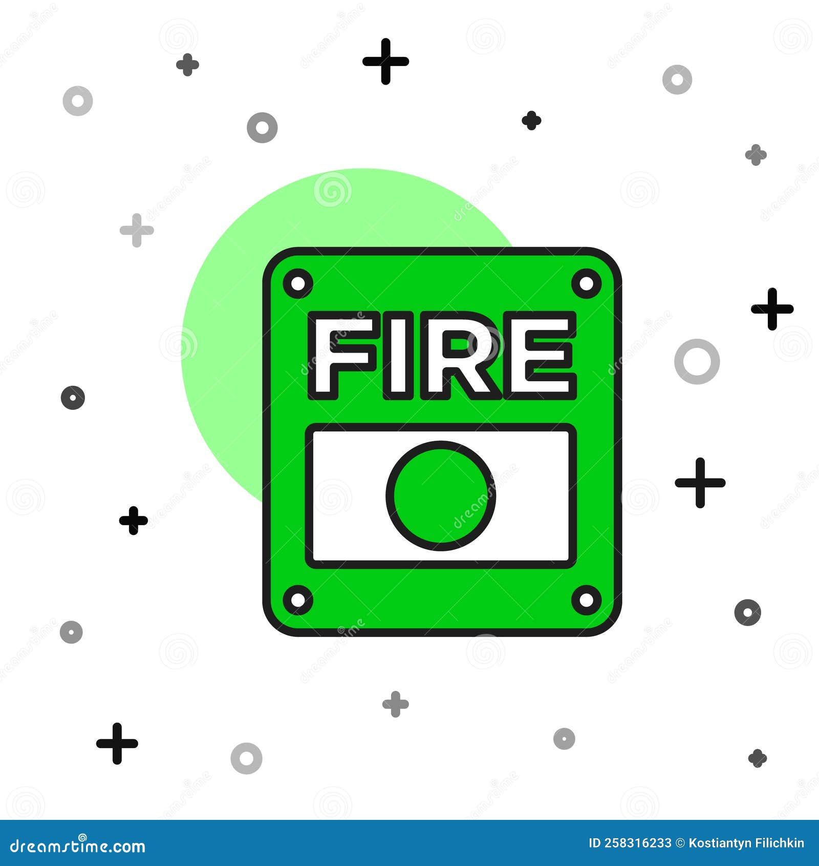 Filled Outline Fire Alarm System Icon Isolated on White Background ...