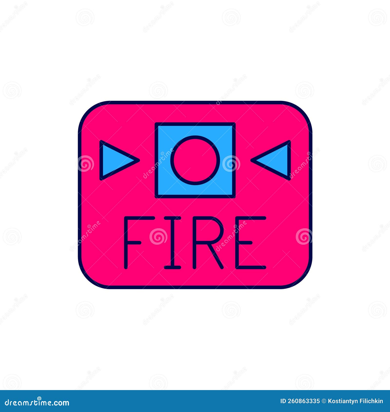 Filled Outline Fire Alarm System Icon Isolated on White Background ...