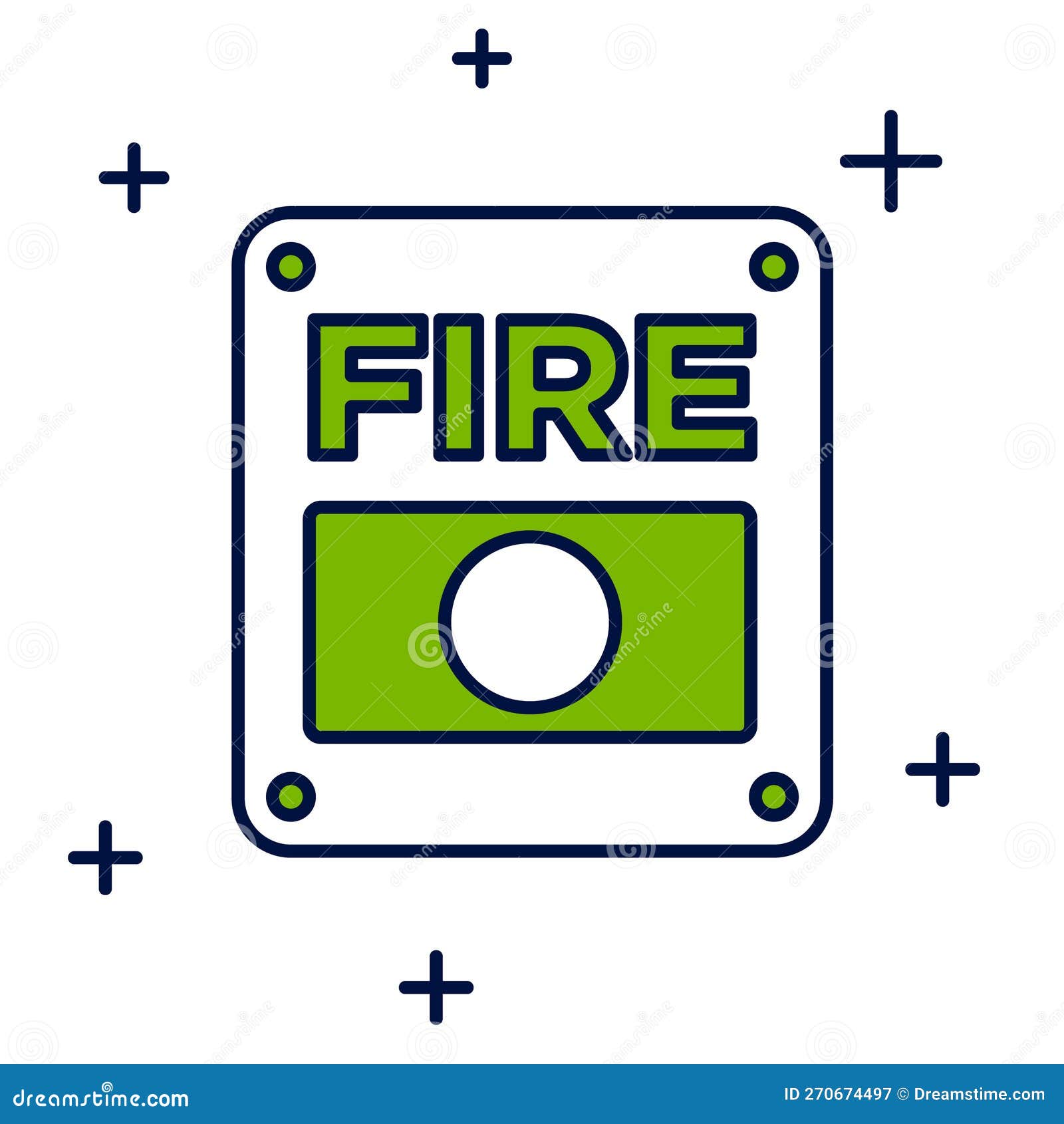 Filled Outline Fire Alarm System Icon Isolated on White Background ...